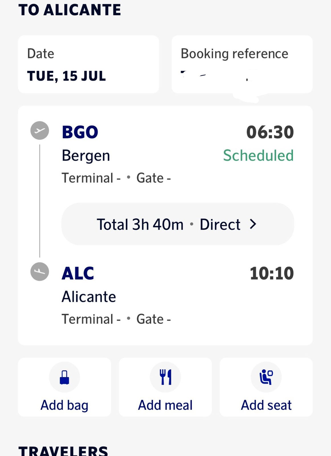 En SAS Young flybillett Alicante T/R Bergen Alicante | FINN-torget