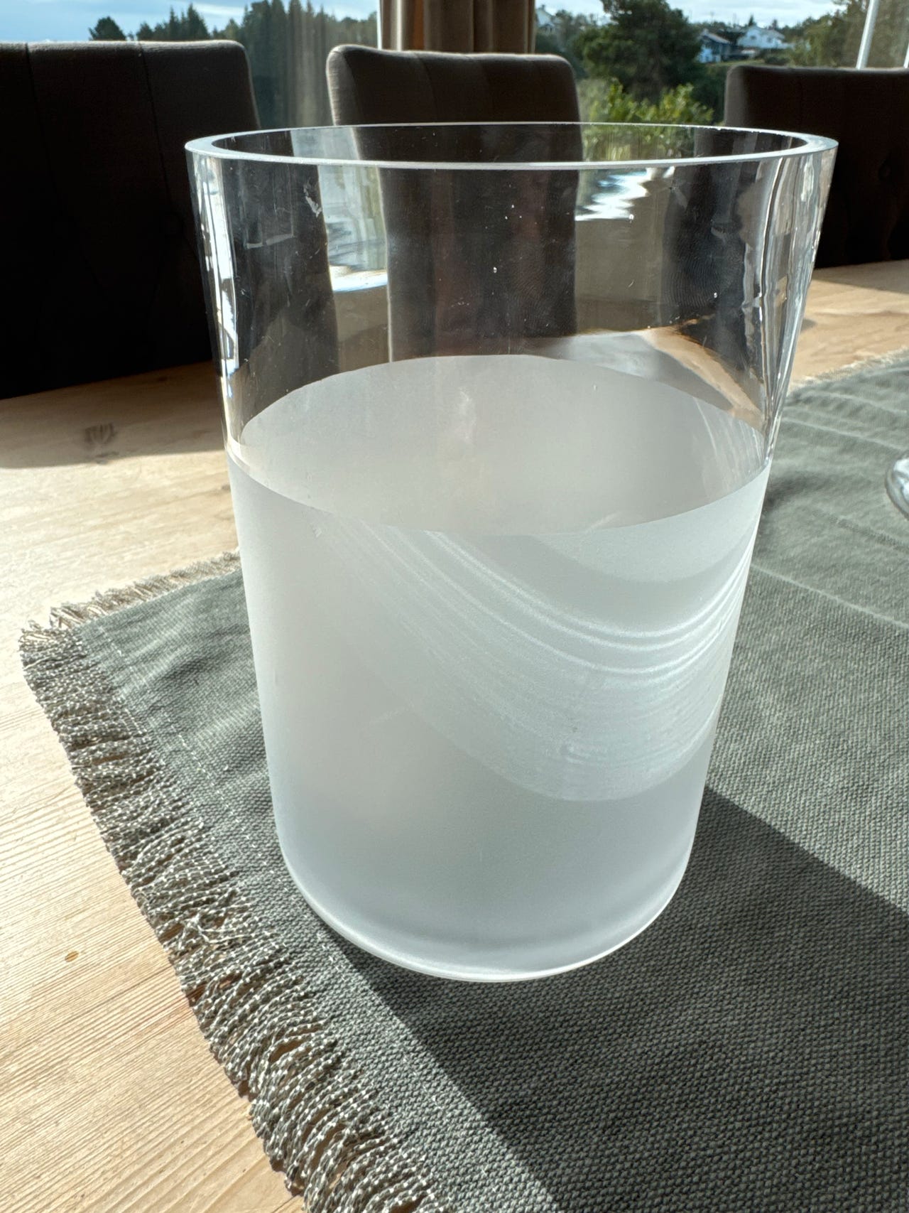 Vase/lykt i frostet glass | FINN-torget