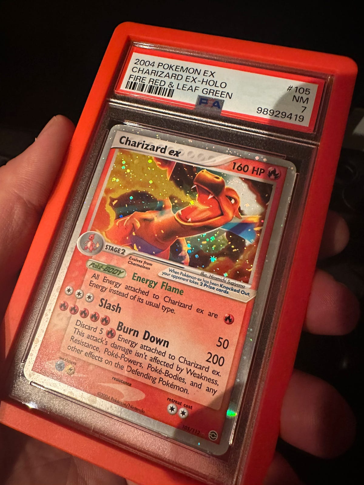 Charizard ex psa 7 fire red leaf green🤩RESERVERT TIL 12/09 | FINN-torget