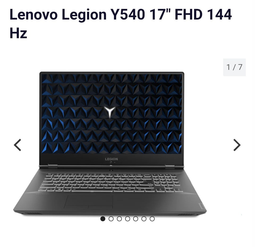 Lenovo Legion Y540 - 17" 144hz | FINN-torget