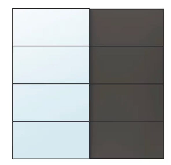 Sort /sotet glass. 4 panel til PAX skyvedør | FINN-torget