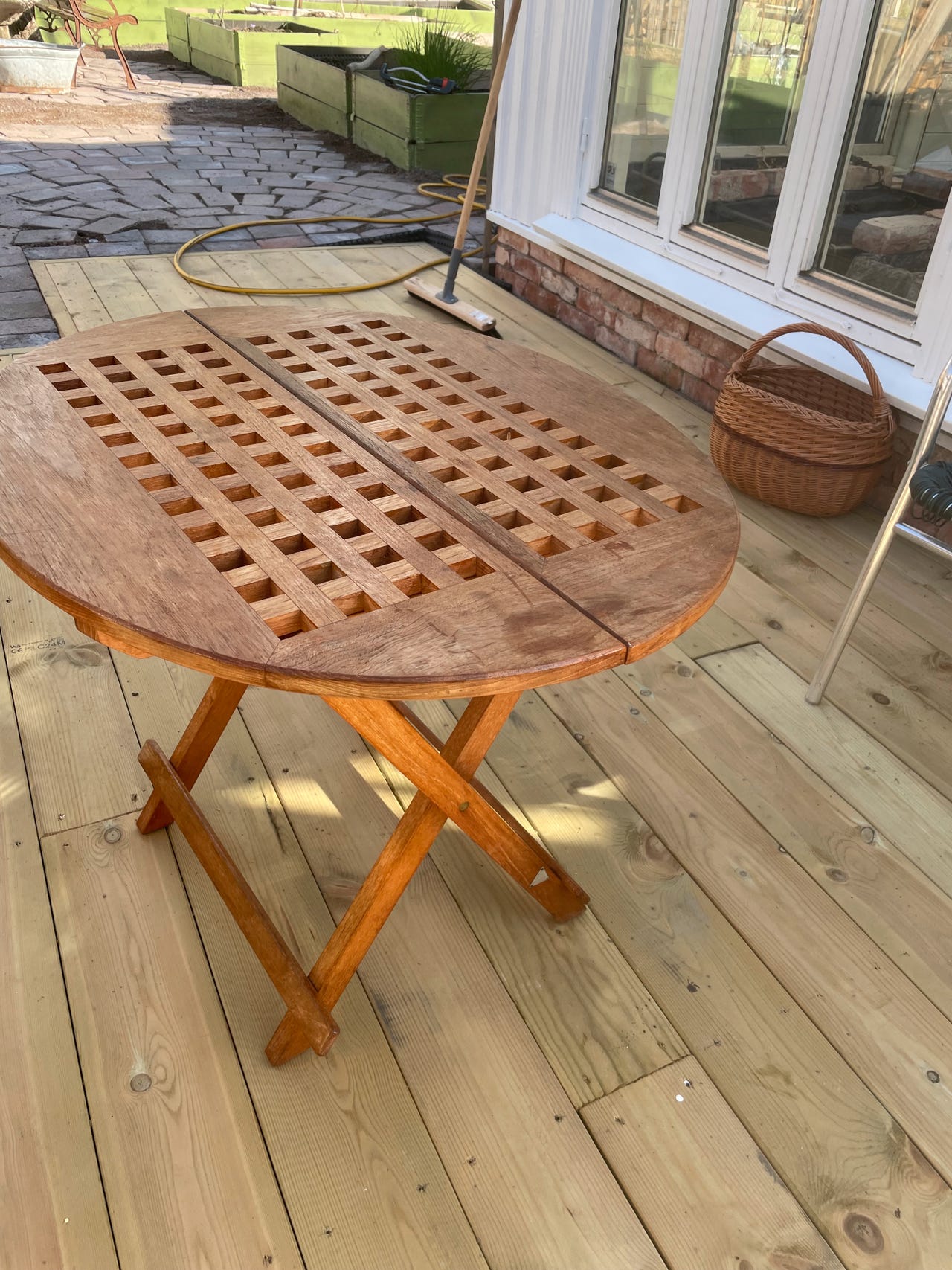 Teak bord, sammenleggbart, båt bord | FINN-torget