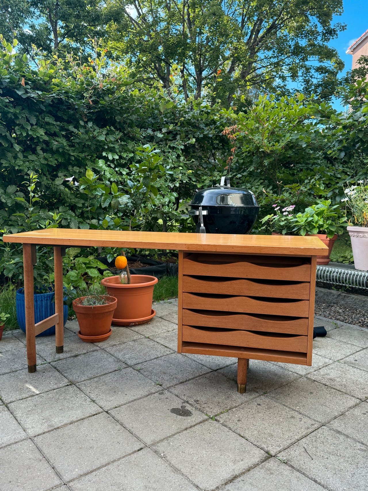 Retro / vintage skrivebord / pult i heltre | FINN-torget