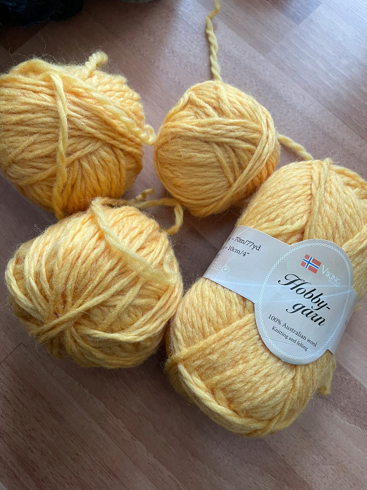 Hobbygarn ullgarn gul | FINN-torget