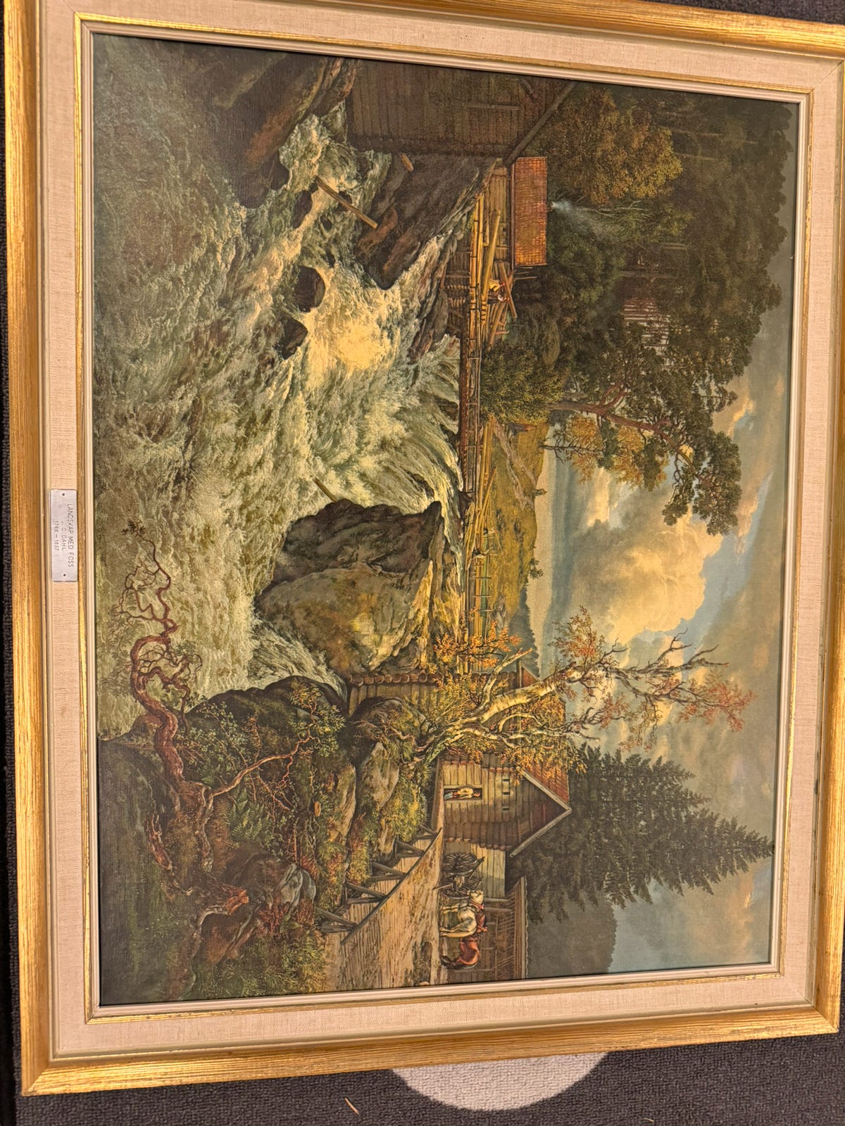 Landskap med foss J C Dahl | FINN-torget