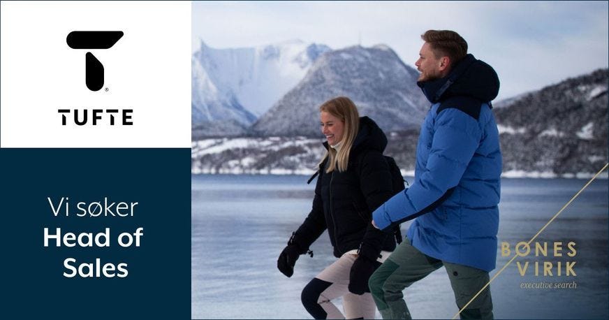 Tufte Wear søker en målrettet og drivende Head of Sales | FINN.no