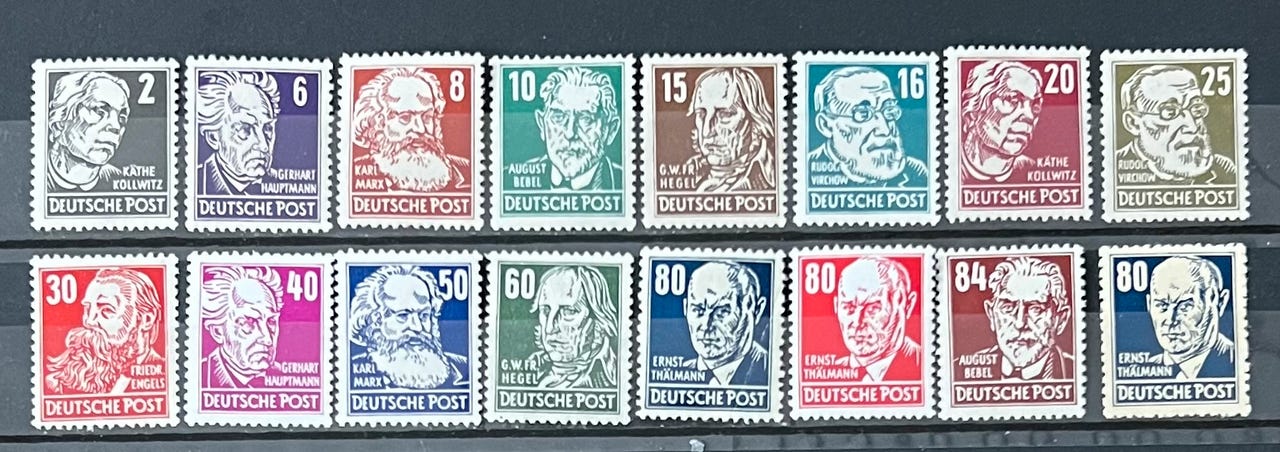 DDR 1952/1953 Michel 327-341 berømte tyskere postfrisk | FINN-torget
