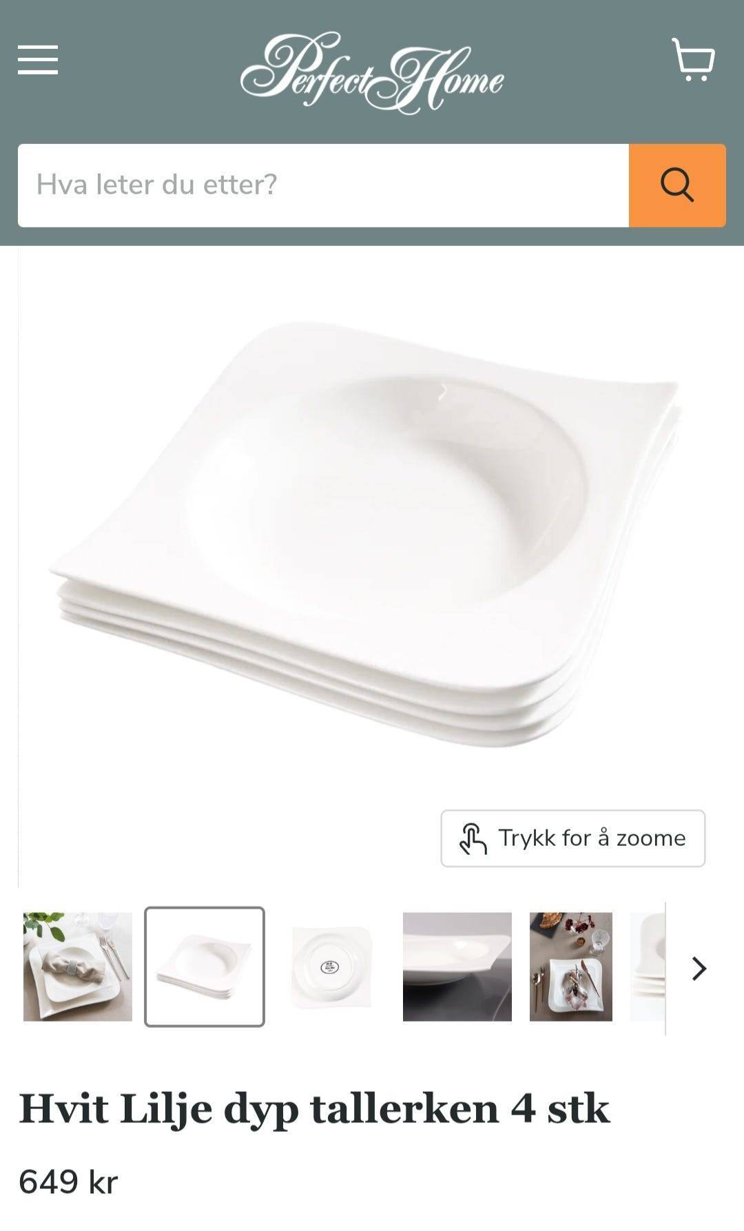 Hvit Lilje dyp tallerken | FINN-torget