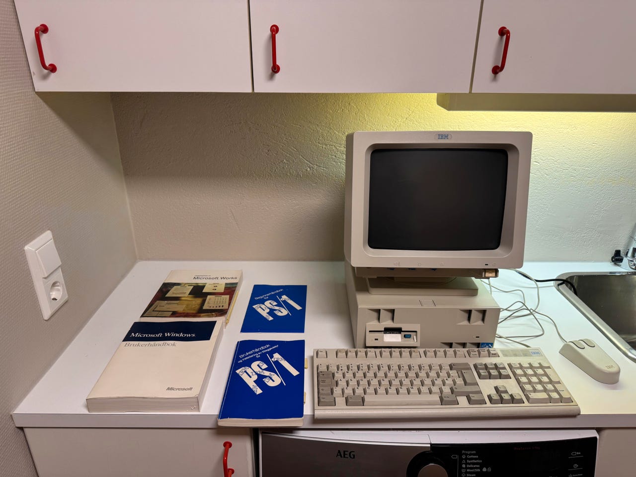 IBM PS/1 med opprinnelig eske, skjerm, mus og tastatur | FINN-torget