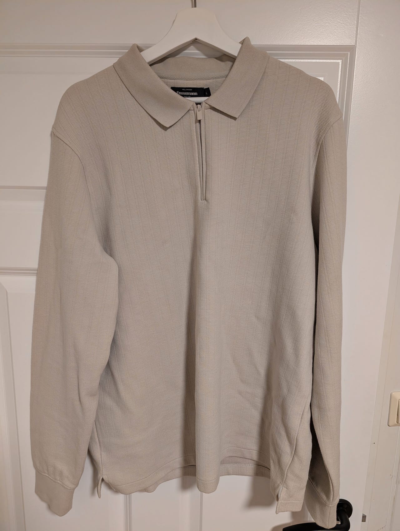 Dressmann Langermet Genser Beige L for Herre | FINN-torget