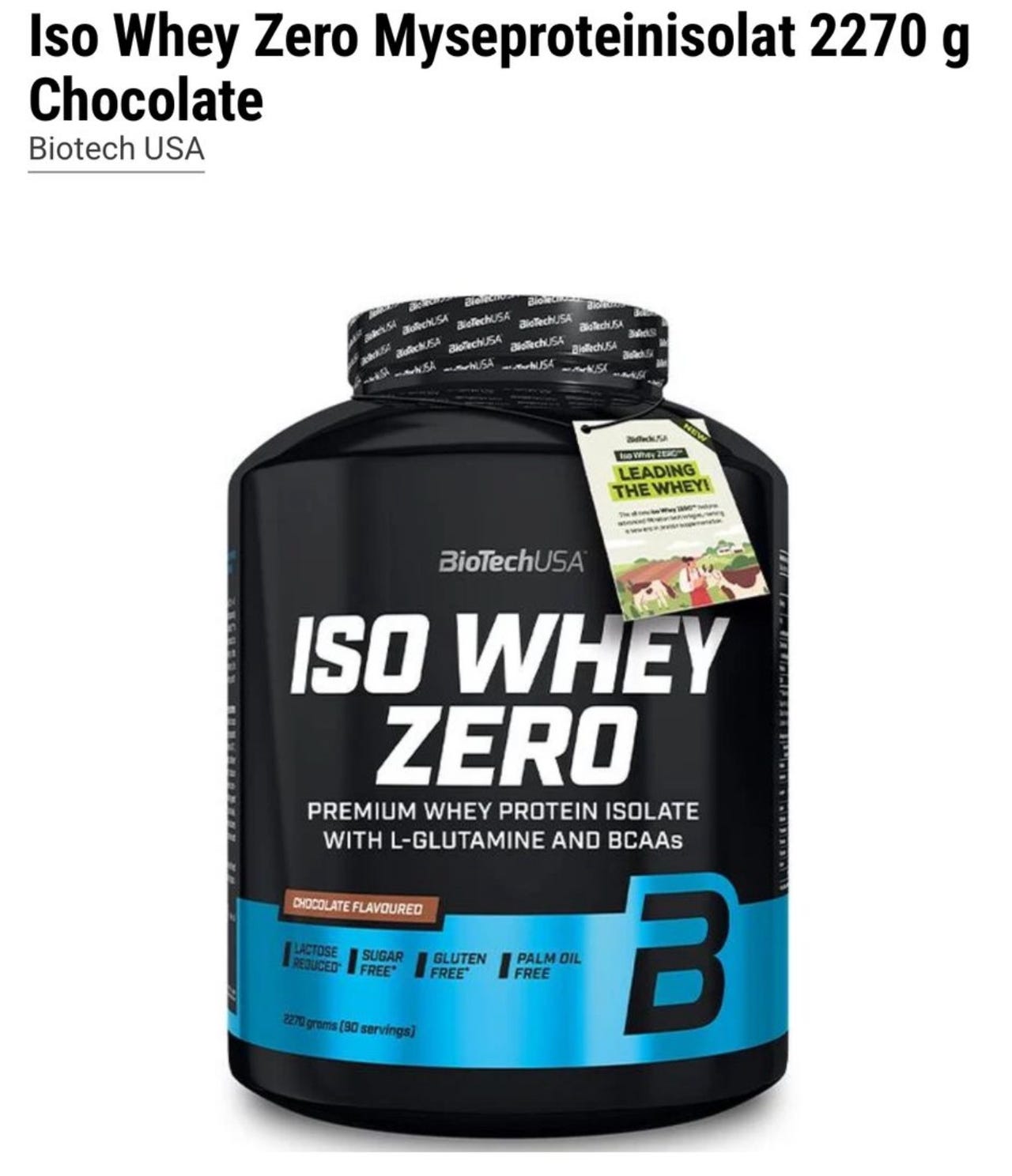 Iso Whey Zero 2200g (Laktoseredusert) Sjokoladesmak | FINN-torget