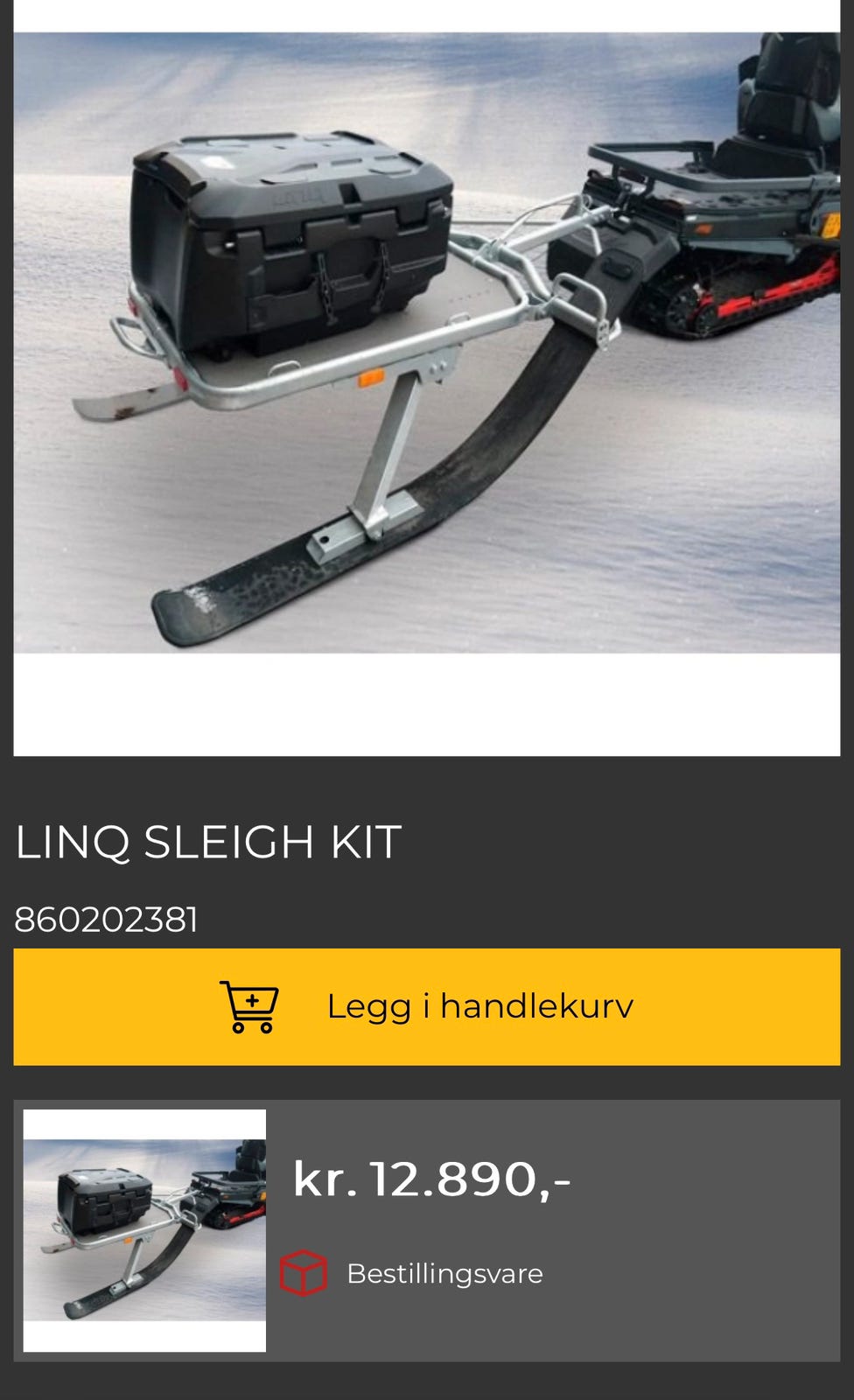 LinQ Slede med 135L Boks | FINN-torget