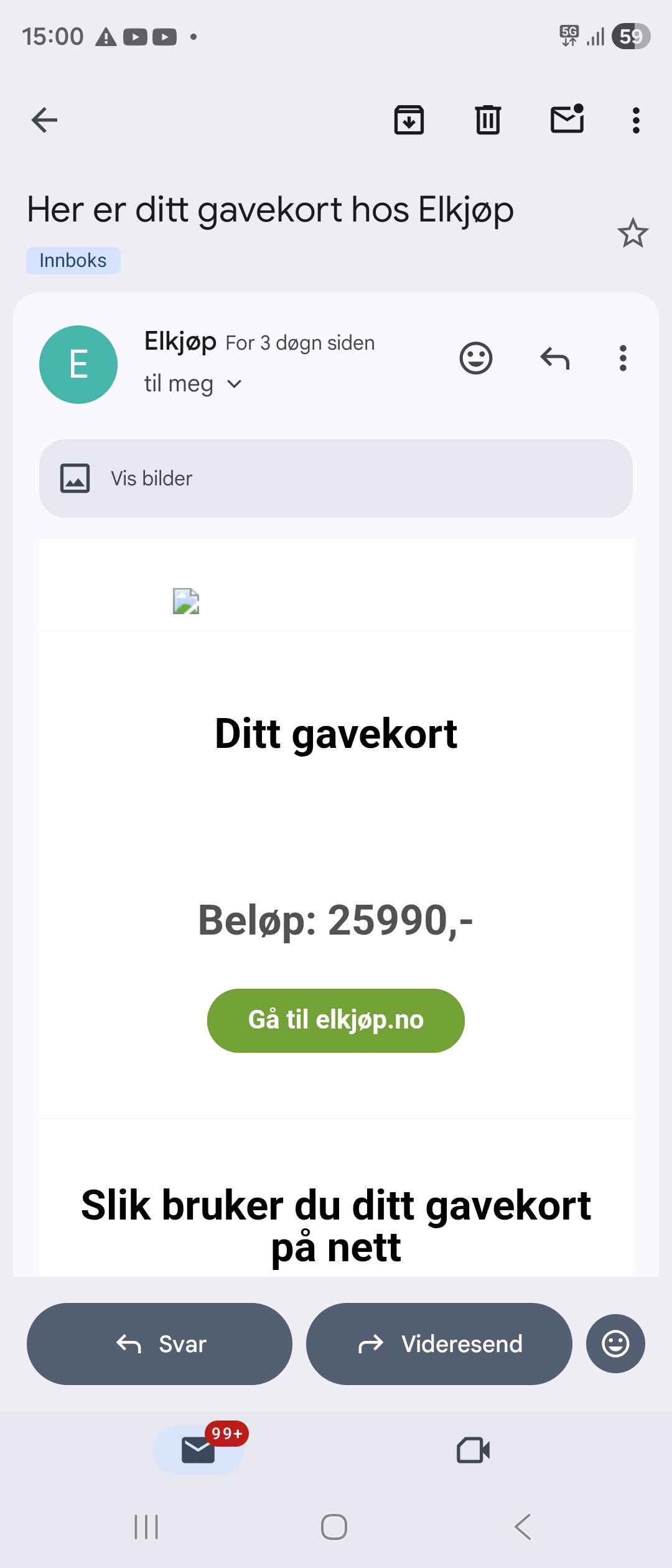 Hei. Jeg har gave kort til salg på 25. 990kr . Kan jeg selge | FINN-torget