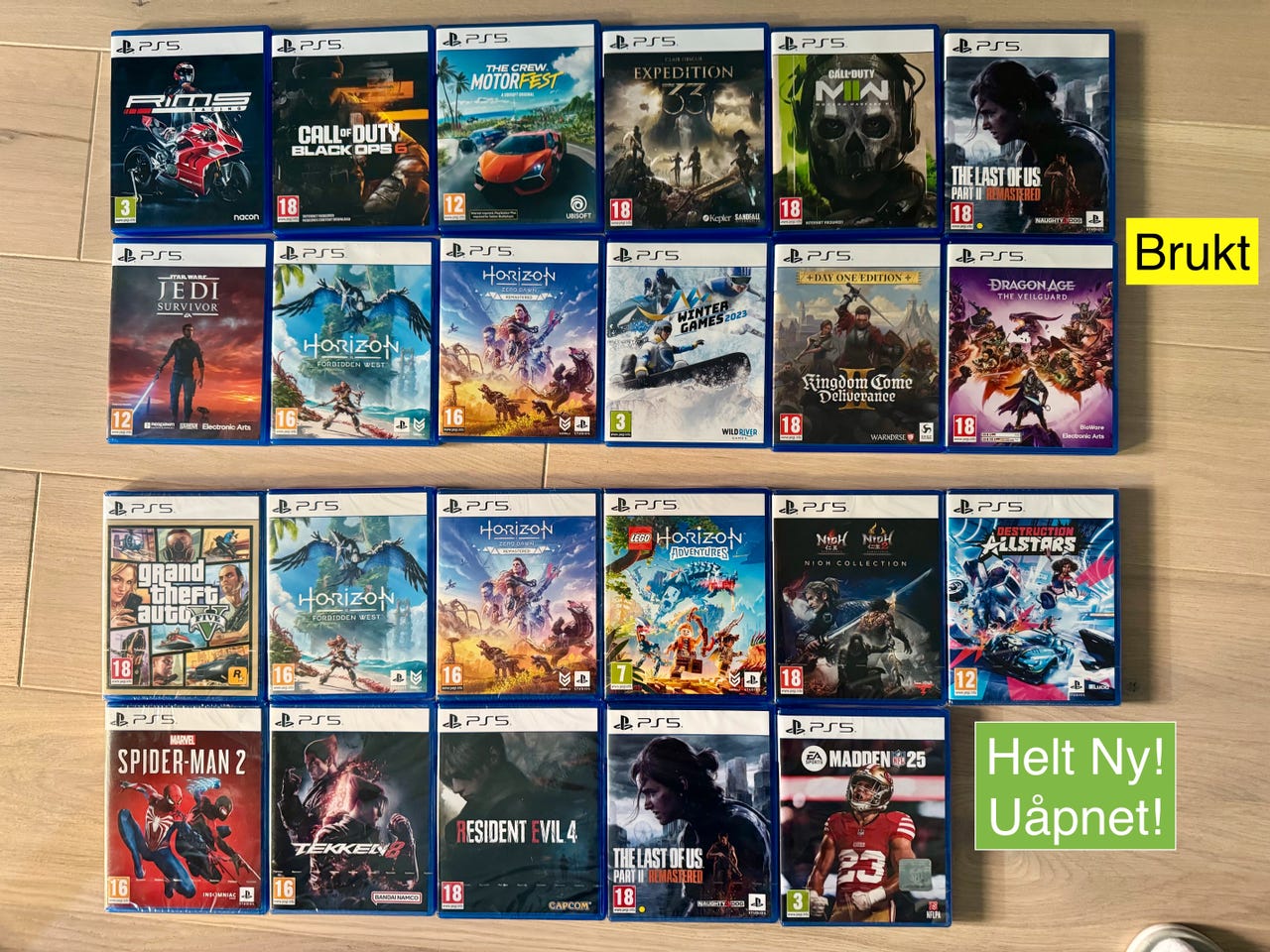 PS5 spill selges – 23 titler (12 brukt, 11 helt nye/uåpnet) - Kun PS5 ...