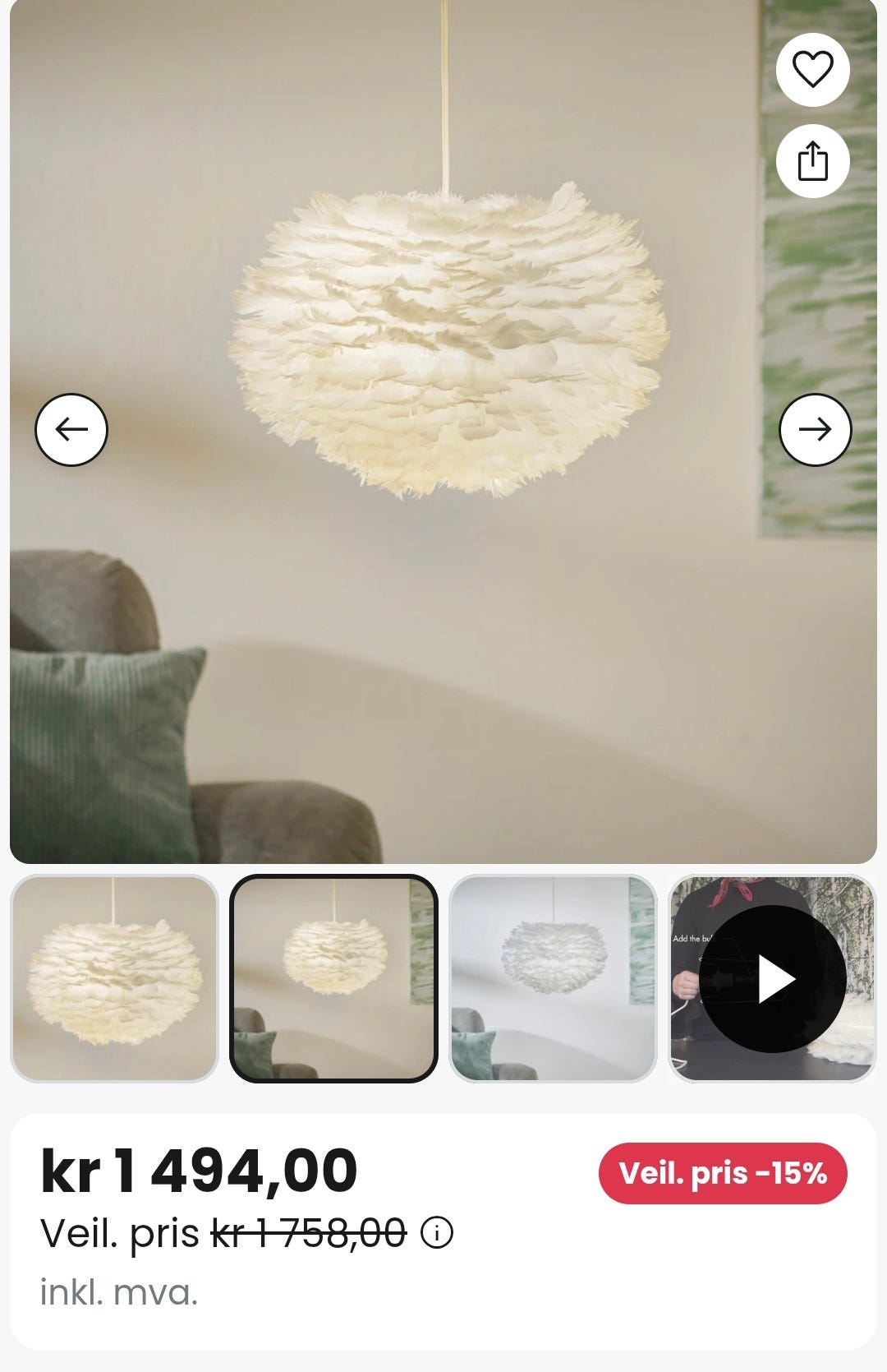 Eos Umage medium hvit | FINN-torget