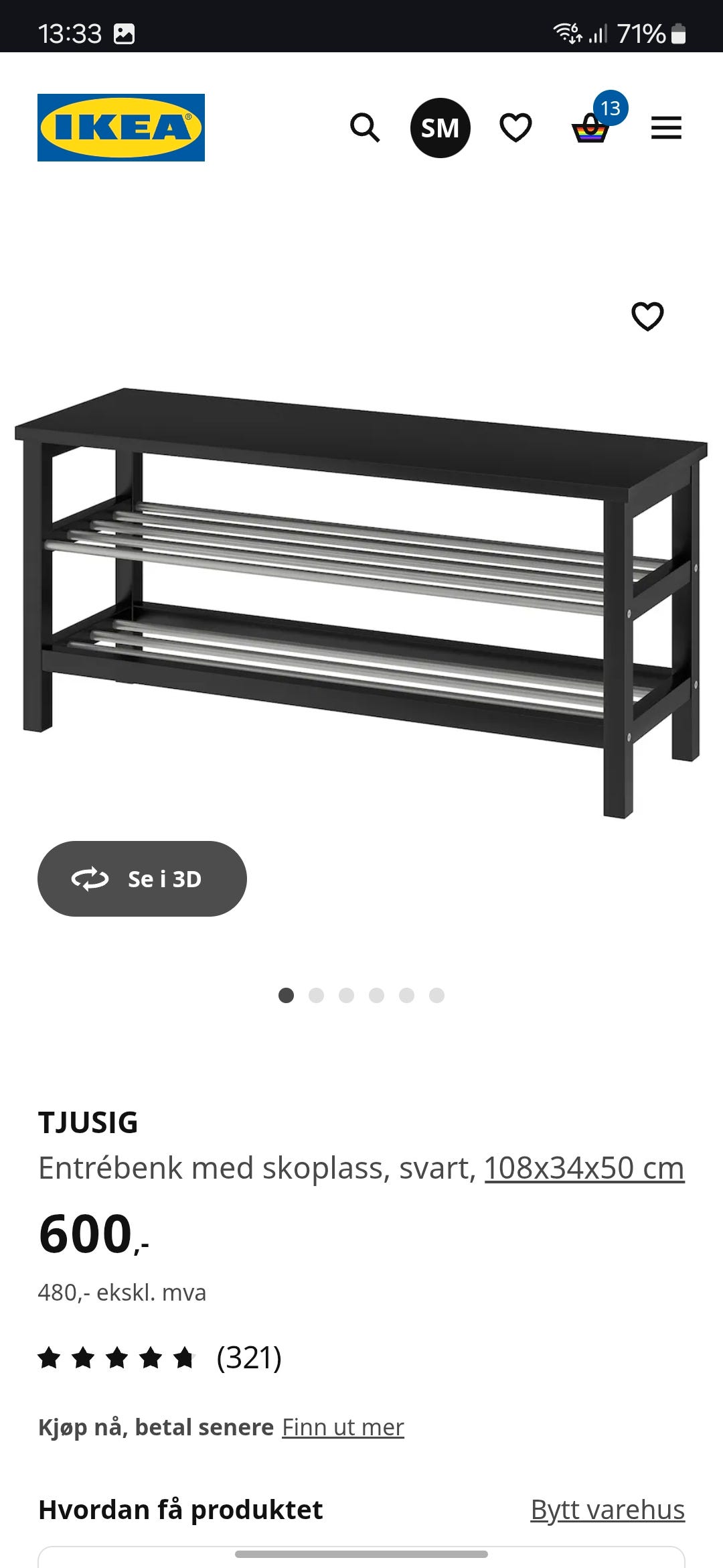 Tjusig skohylle/entrebenk. | FINN-torget