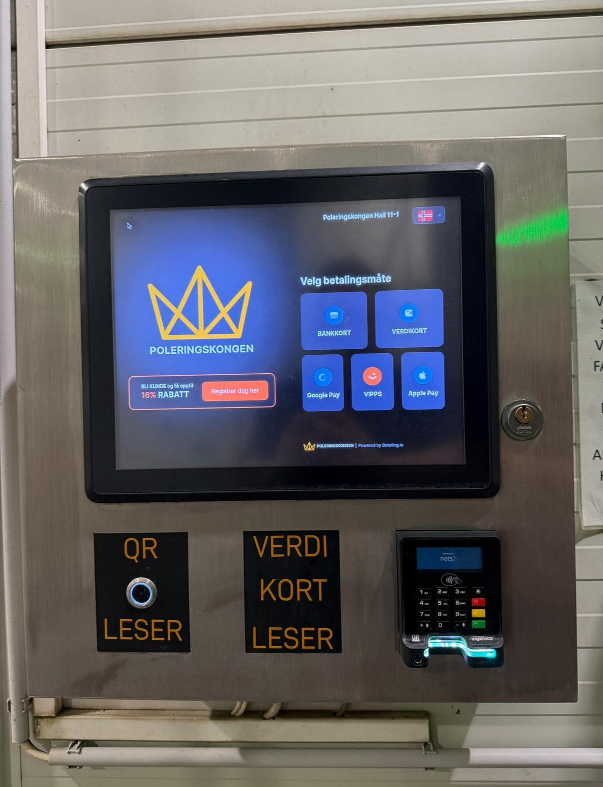 Betalingsautomat med bank Axept kortterminal, verdikort og vipps | FINN ...