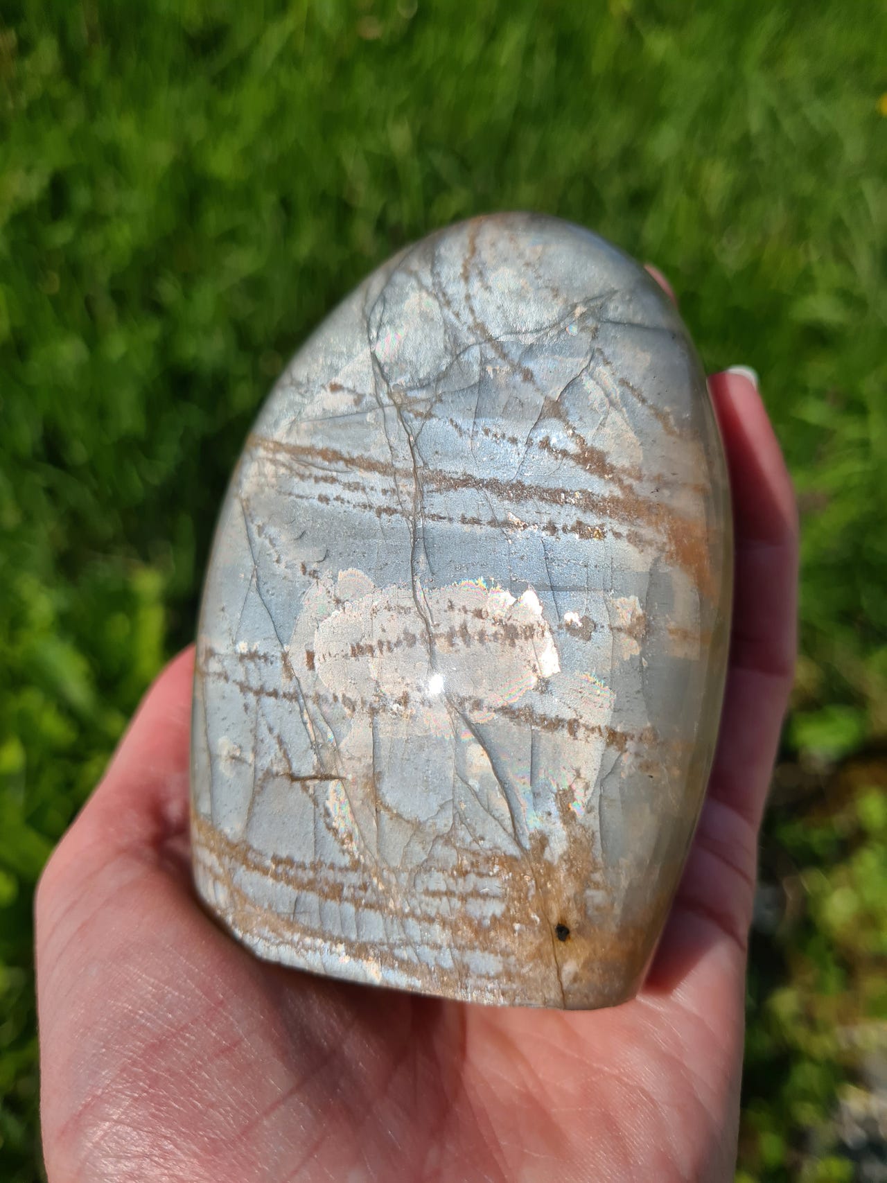 Magisk grå fersken månesteinen friform | FINN-torget