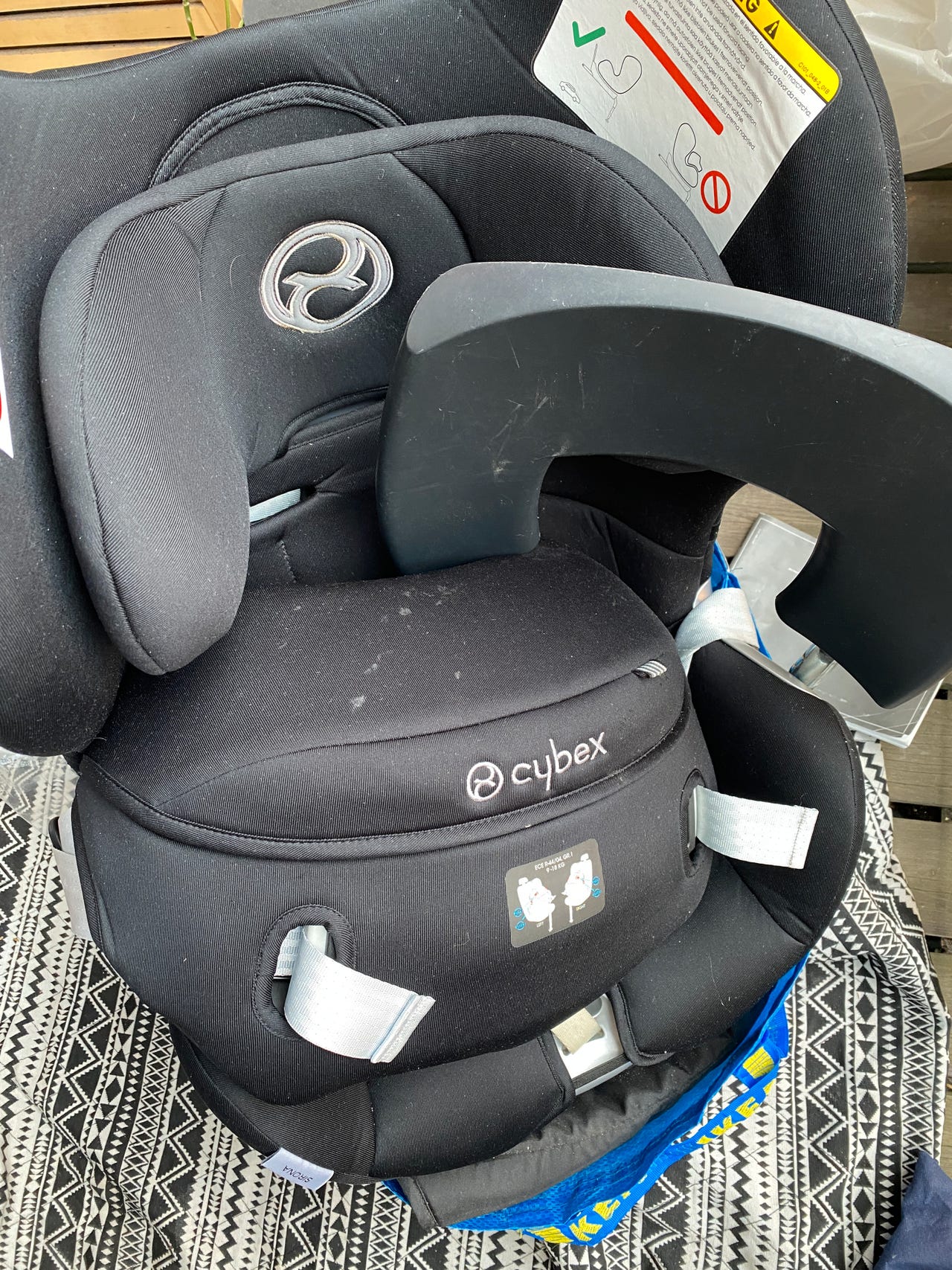 Bilstol, Cybex, Sirona Q i-Size, Deep Black + Safety Cushion | FINN-torget