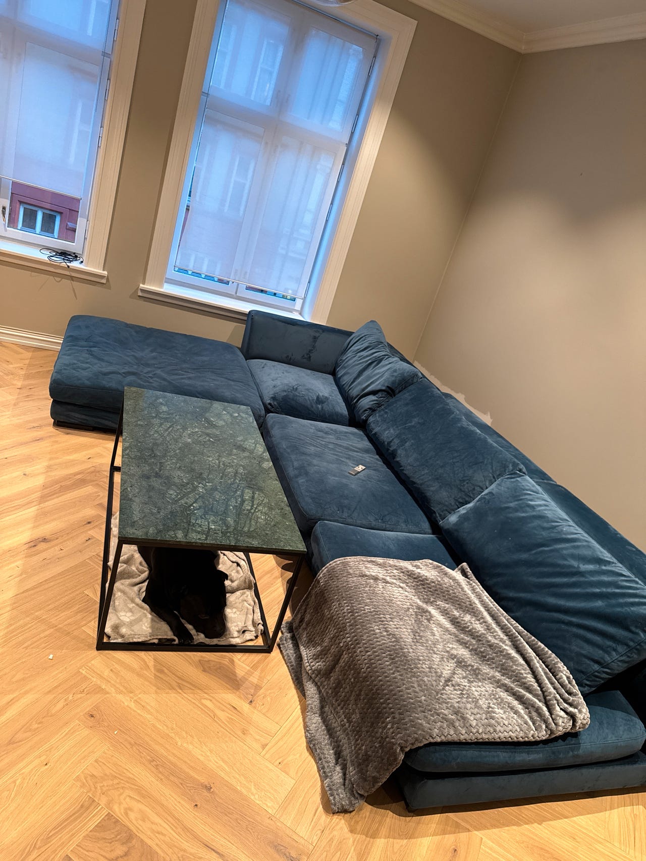 Velour Sofa Speckig