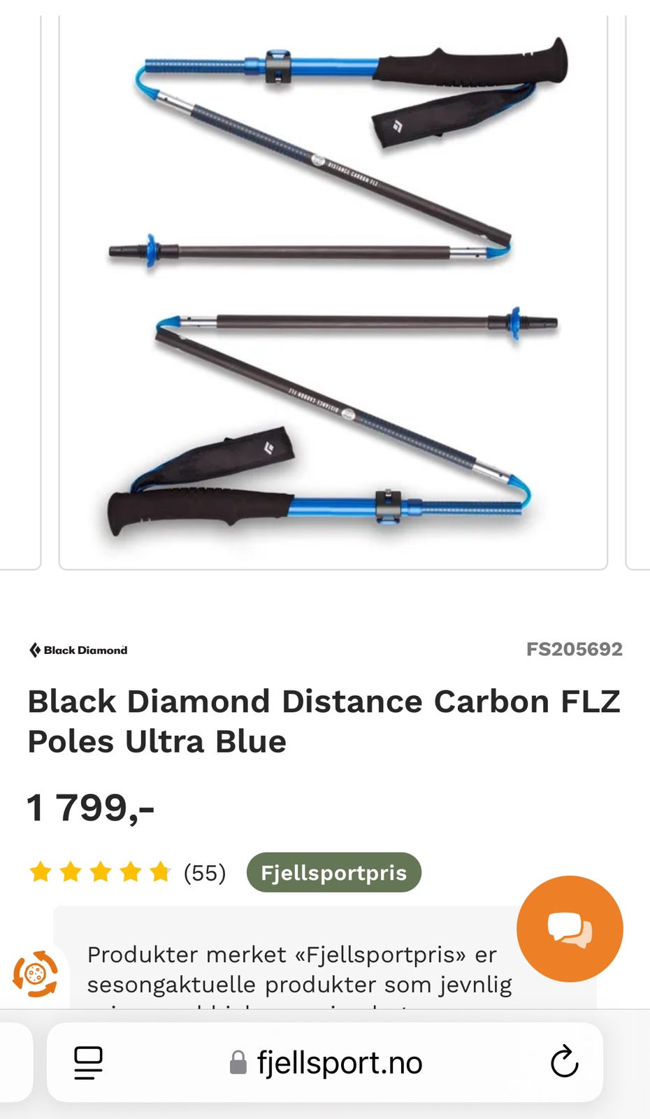 Black Diamond Distance Carbon FLZ Poles 125 | FINN-torget