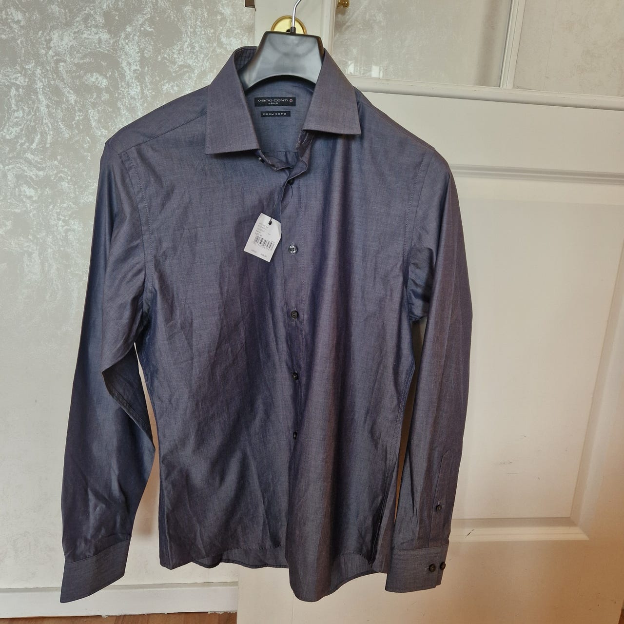 Skjorte - Mario Conti - Blå/Grå - Str. M - Ny | FINN-torget