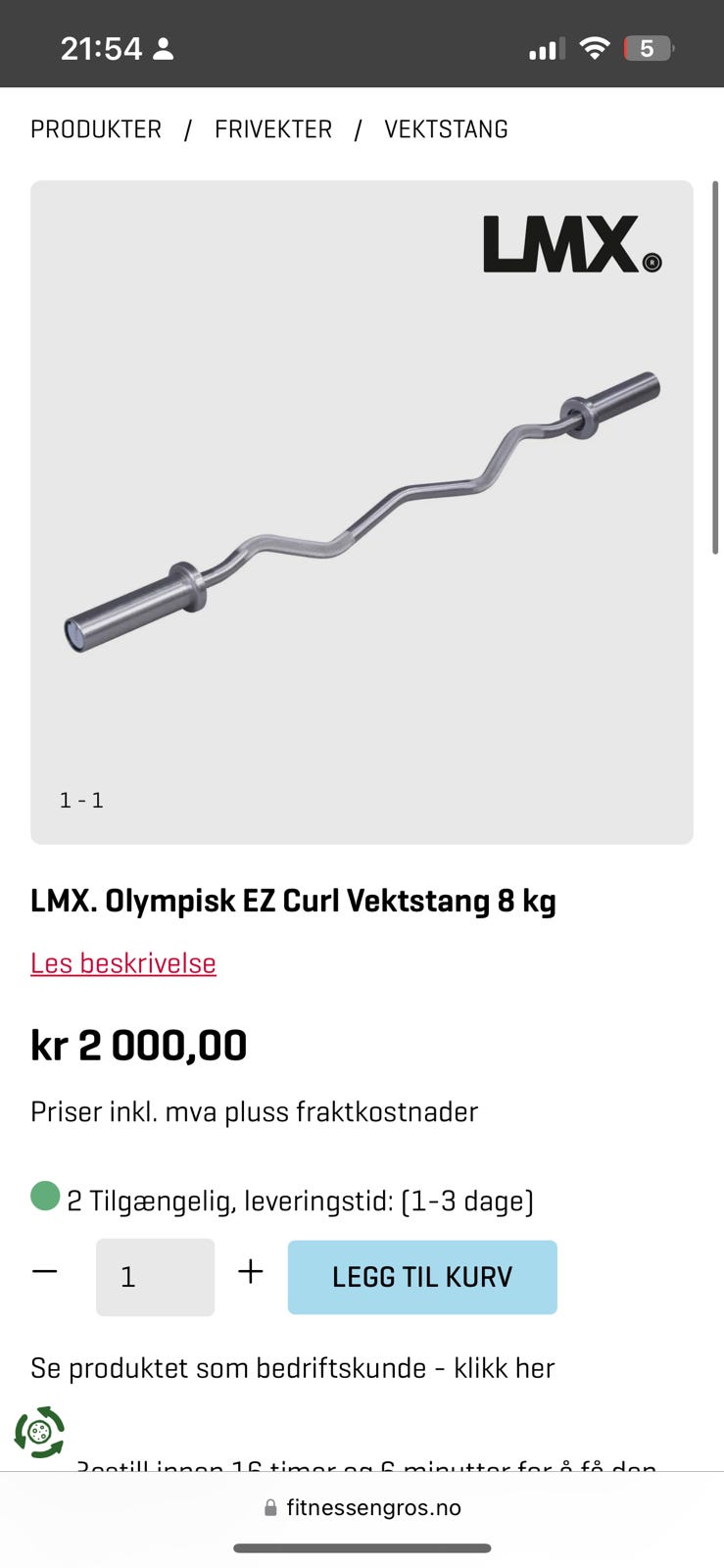 EZ Curl Stang 8 kg | FINN-torget