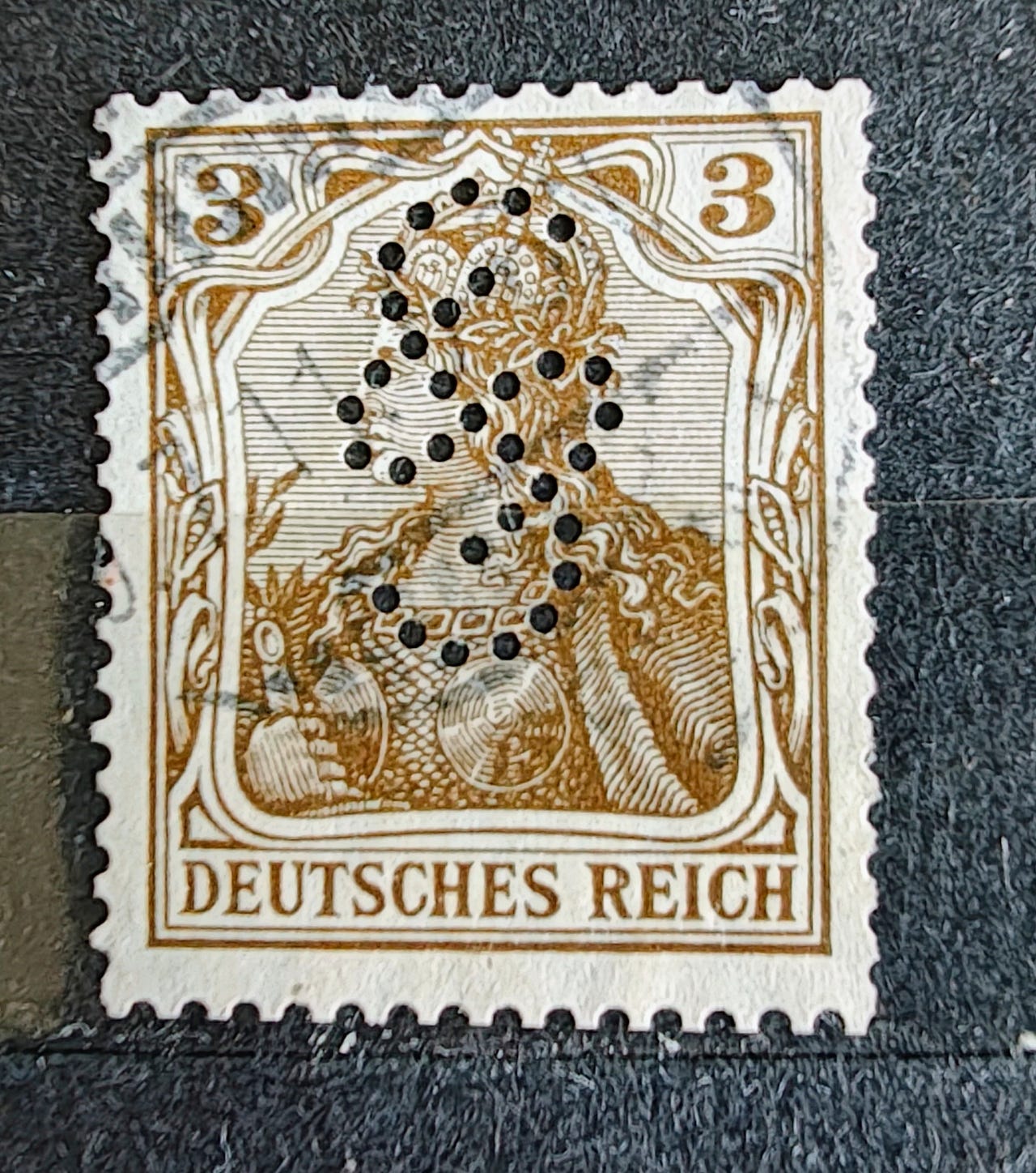 1902-18, Tyskland. Frimerke. Perfin Symbol 4 | FINN-torget