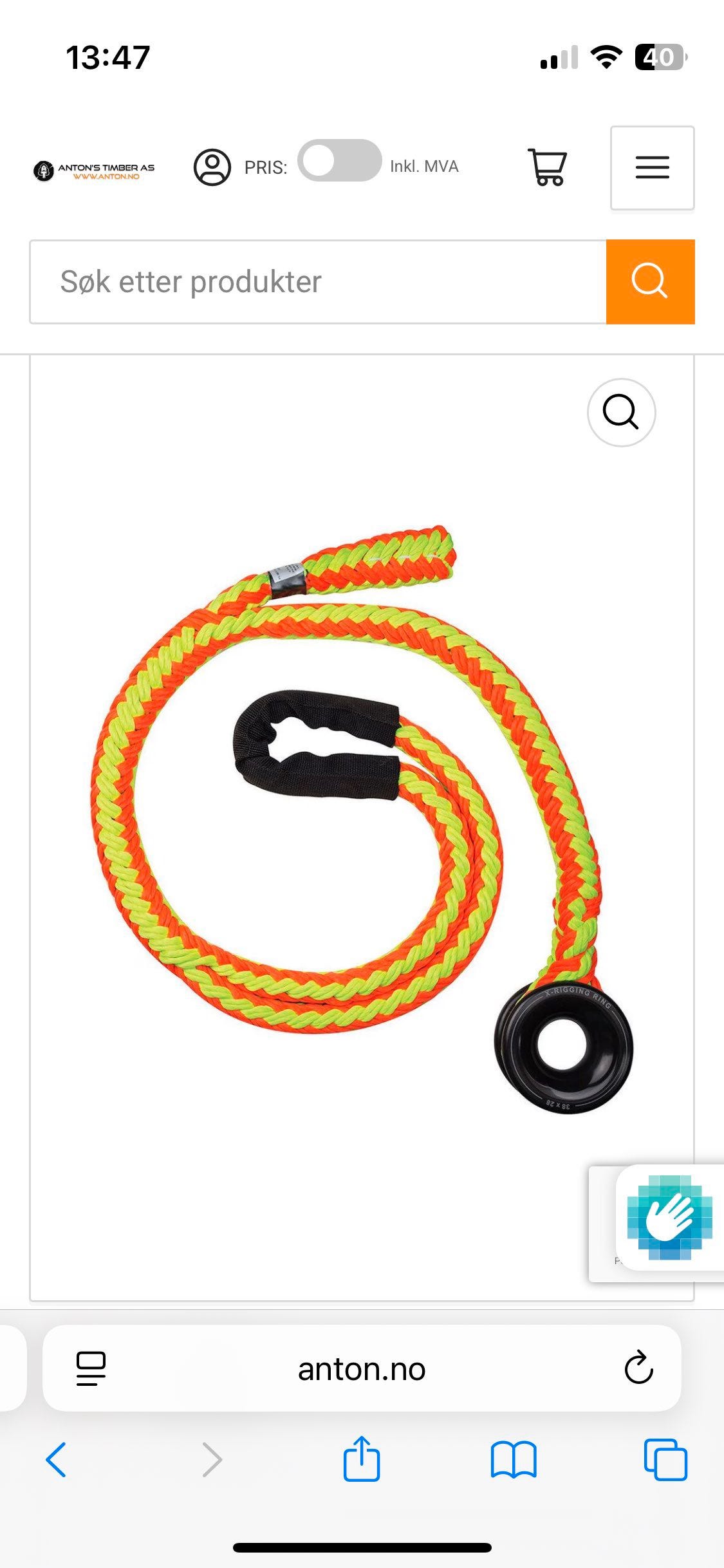 Rigging loop med ring Rope Logic trefelling | FINN-torget