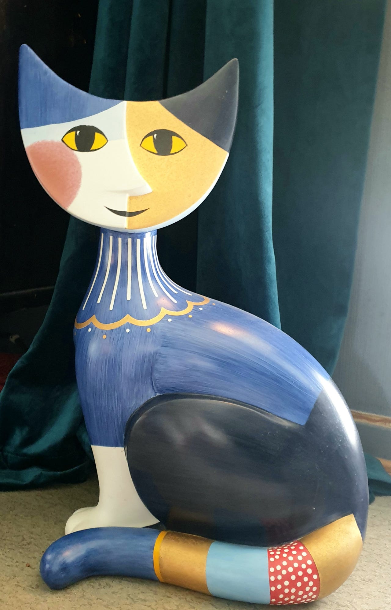 Stor Katt "Solo" i keramikk - Signert. Rosina Wachtmeister Goebel ...