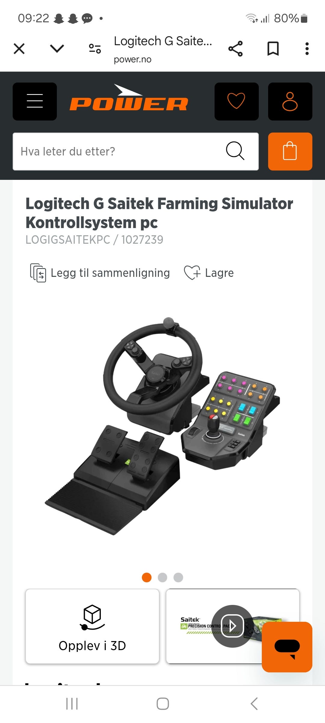 Ratt og pedal til PC Farming simulator | FINN-torget