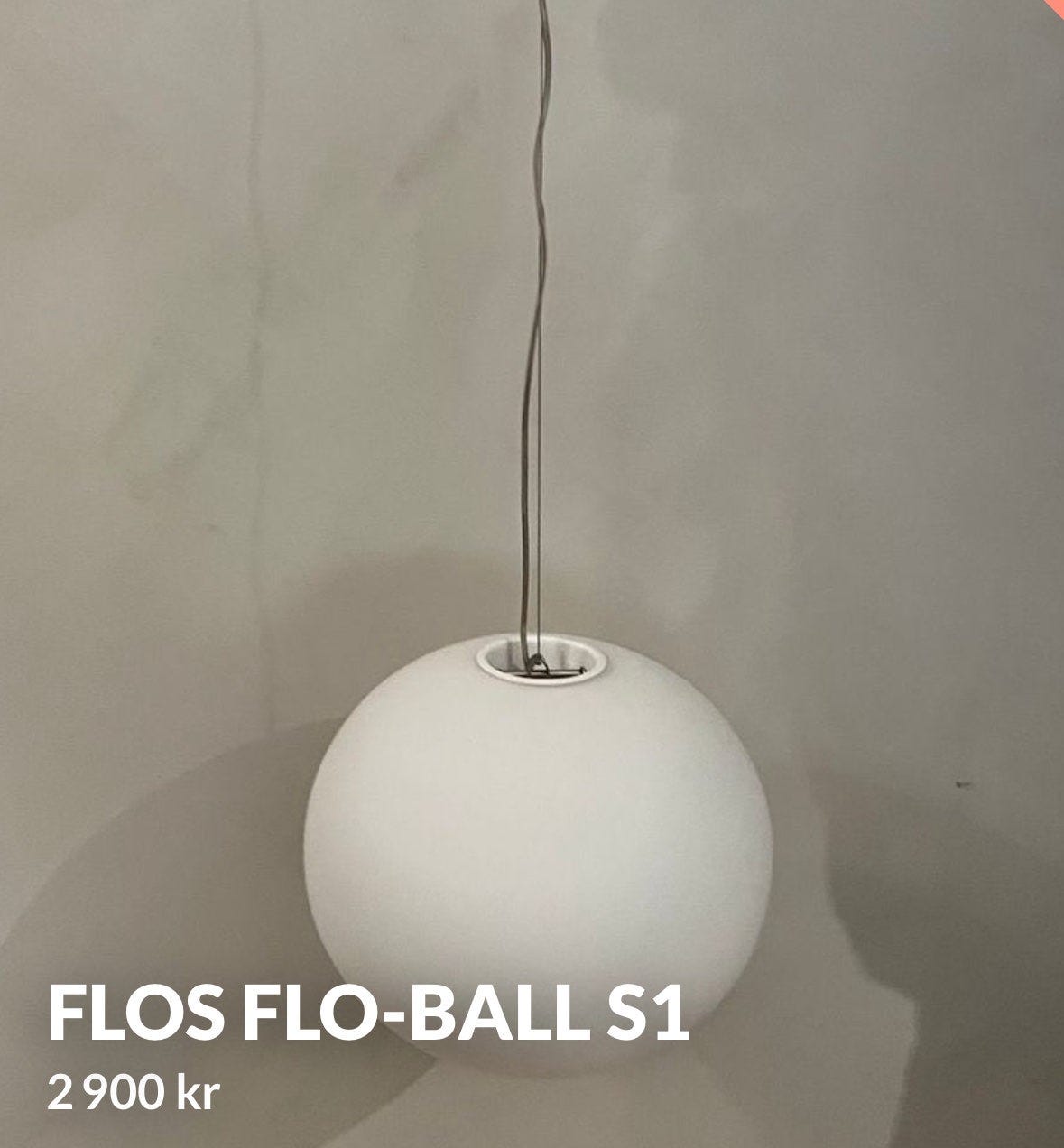 Flos Flo -ball S1 taklampe. Pære følger med. | FINN-torget