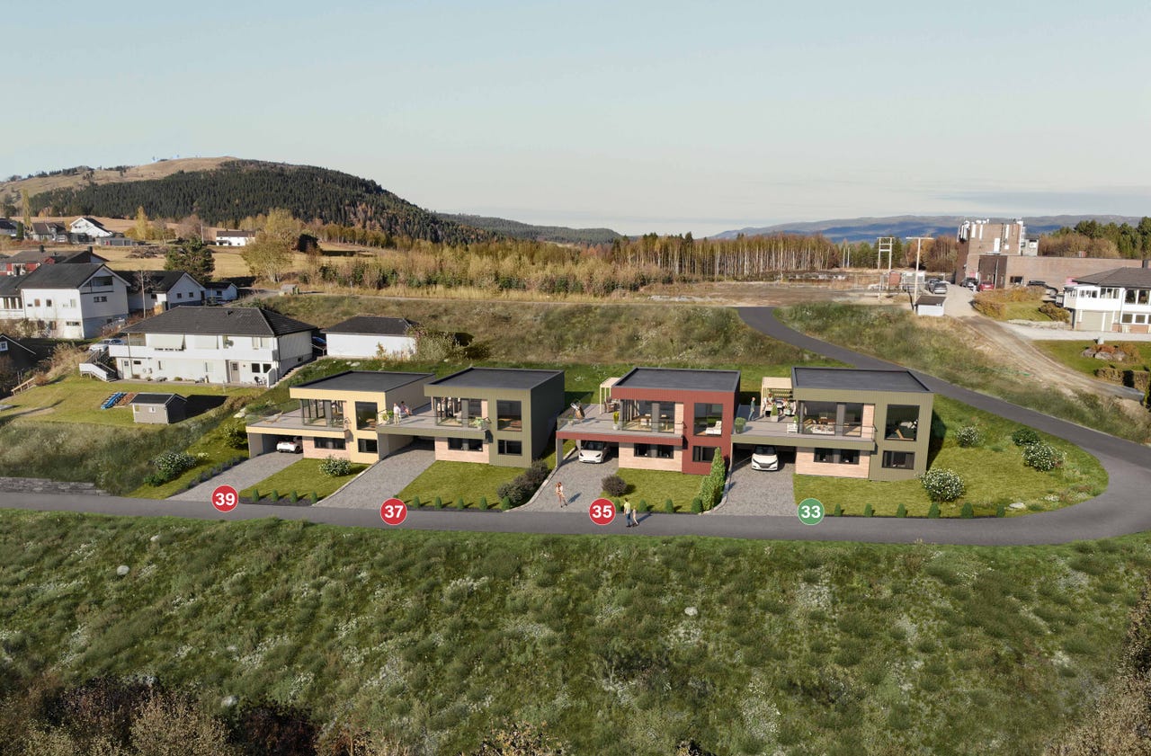 Eneboligene ligger idyllisk til med gode solforhold og panoramautsikt ...