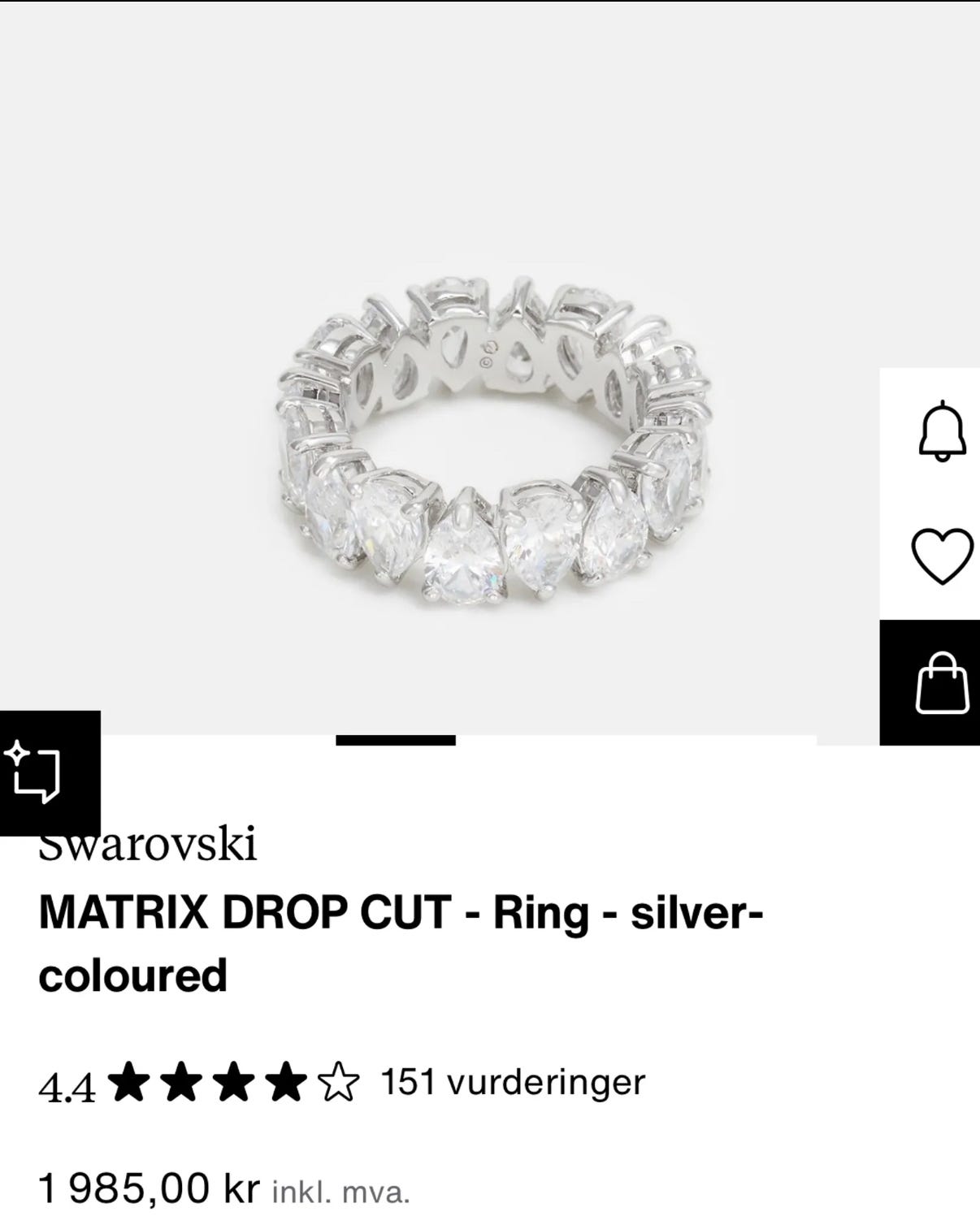 Swarovski - Matrix Drop Cut - Ring - Silver | FINN-torget