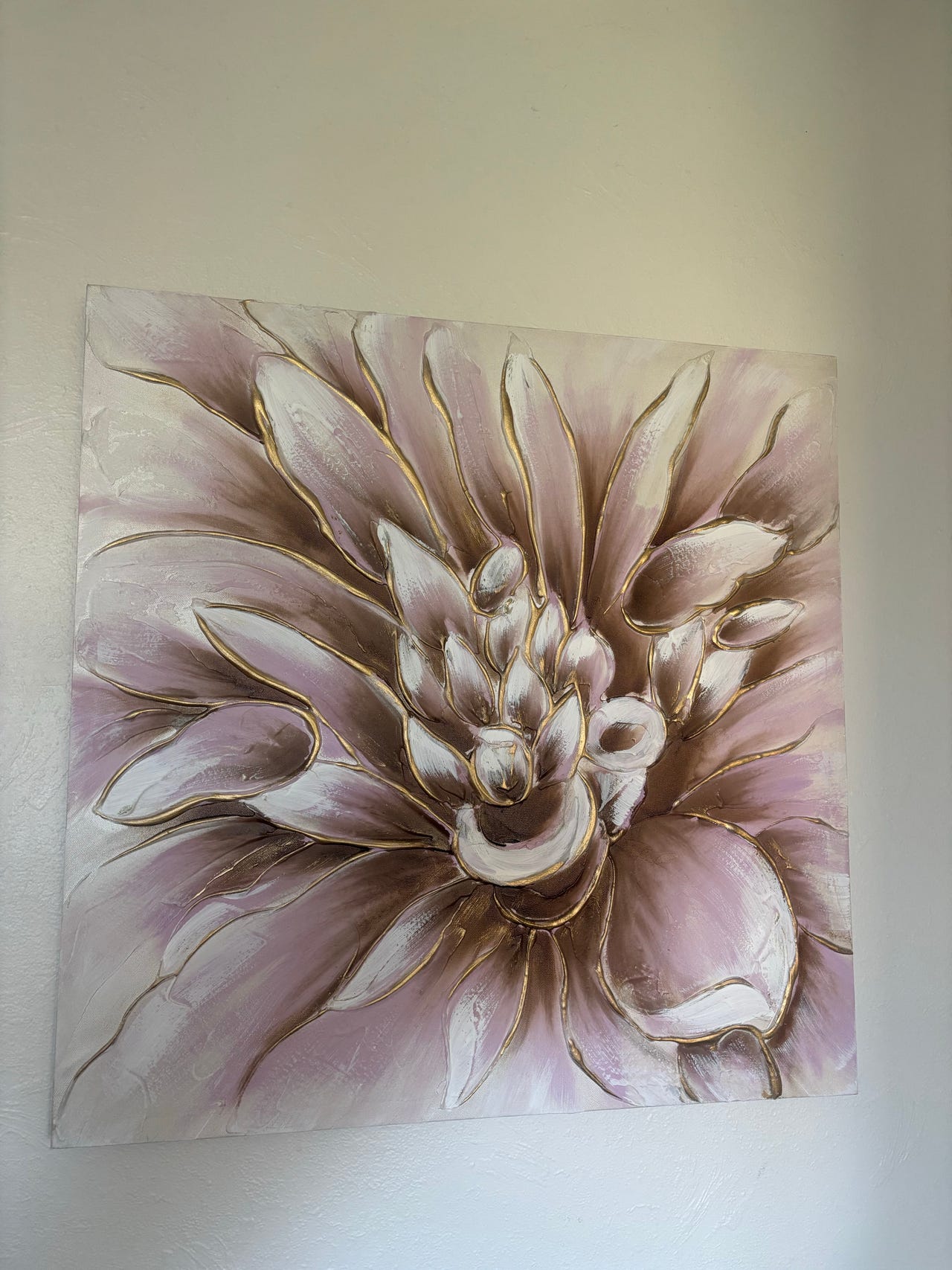 Maleri Blomst Rosa og Hvit | FINN-torget