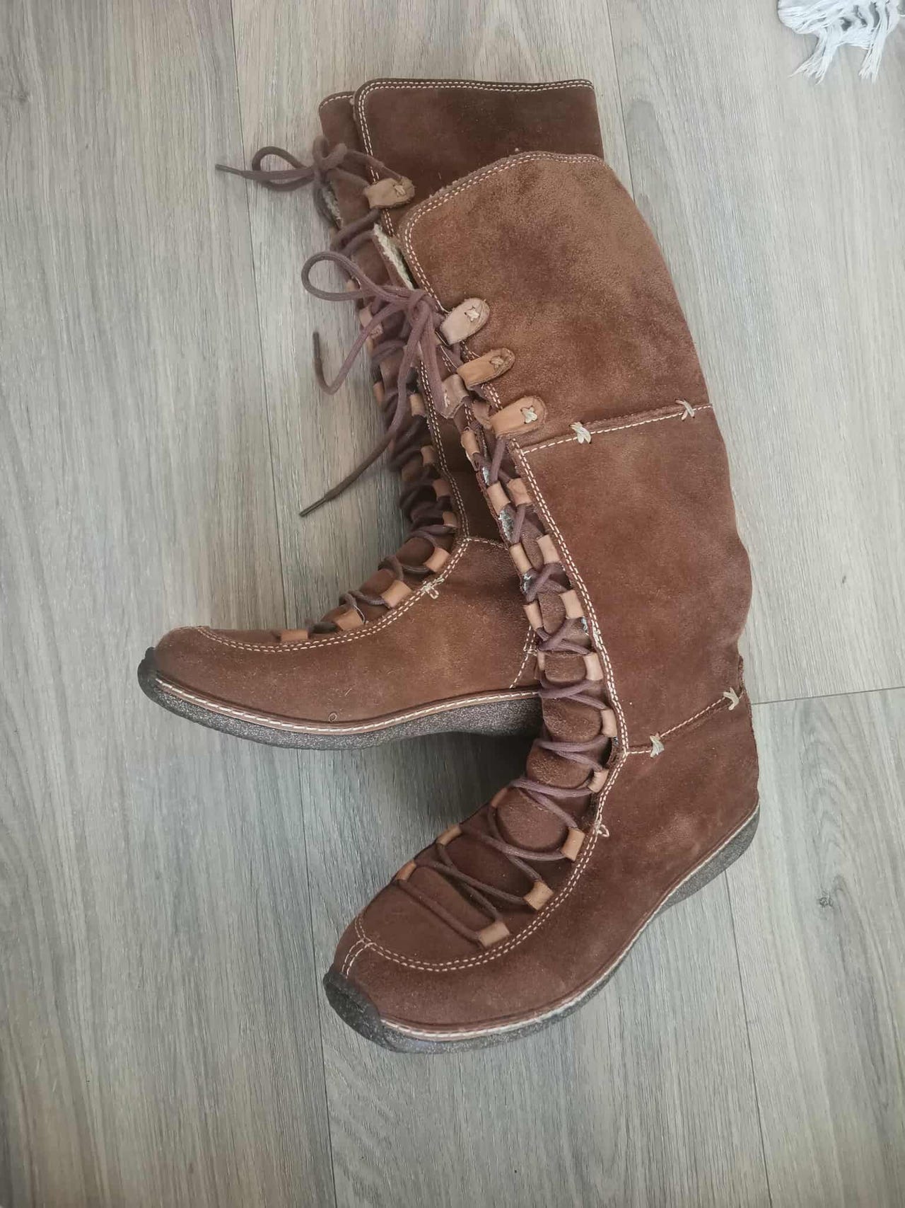 Timberland Vintersko Støvler Dame Størrelse 37 Brun Semsket Skinn ...