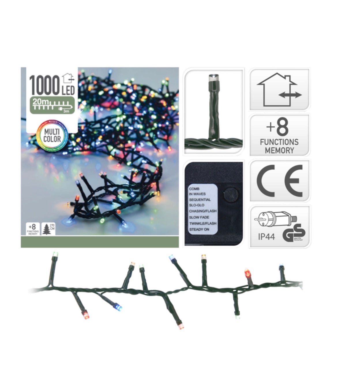 Julelys 1000 multifarget led 20m ute/inne | FINN-torget