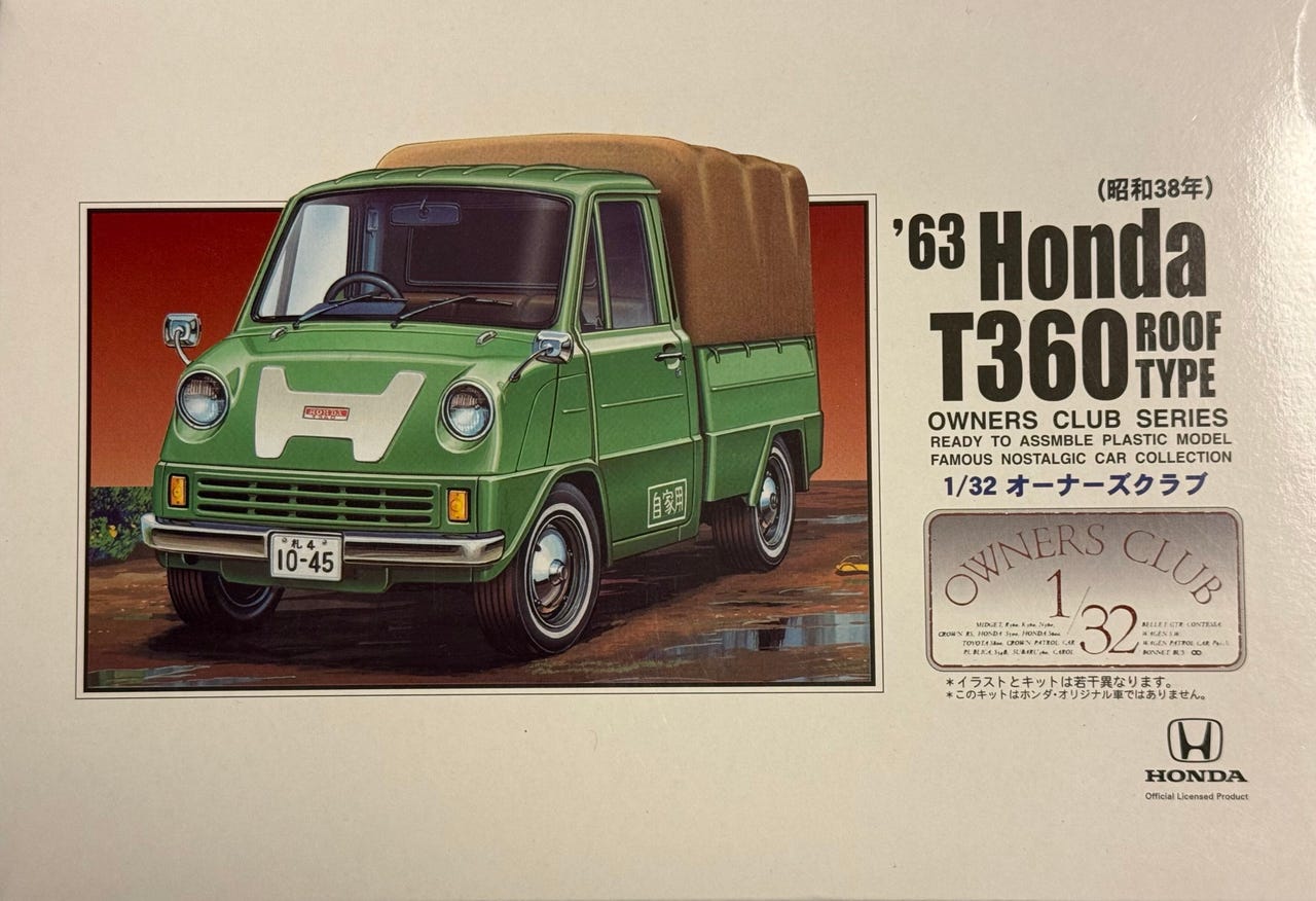 Owners Club 1/32 Scale Modellbilsett Honda T360 og Toyota Publica ...