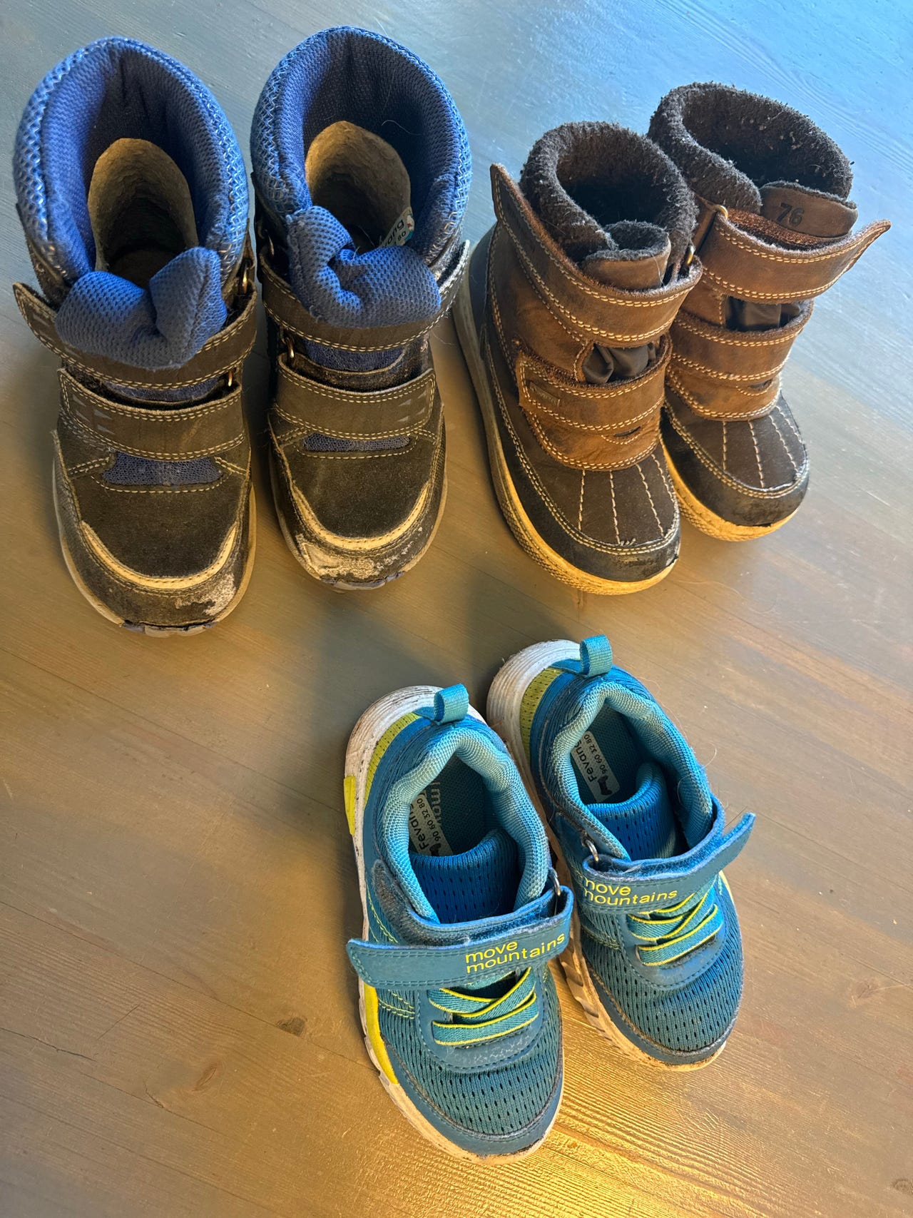 Tre par sko (to GoreTex) og et par blinkende sko. | FINN-torget