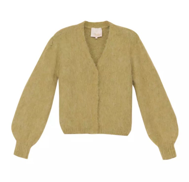 Bytimo Knit V-neck Cardigan - Dusty Green | FINN-torget