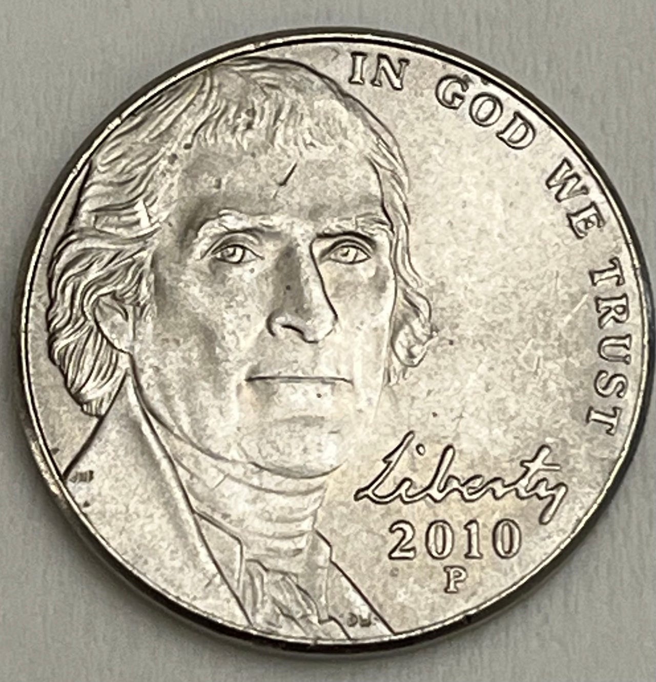 United States 2010 Jefferson Nickel Mynt 5 Cent Sølvfarget | FINN-torget