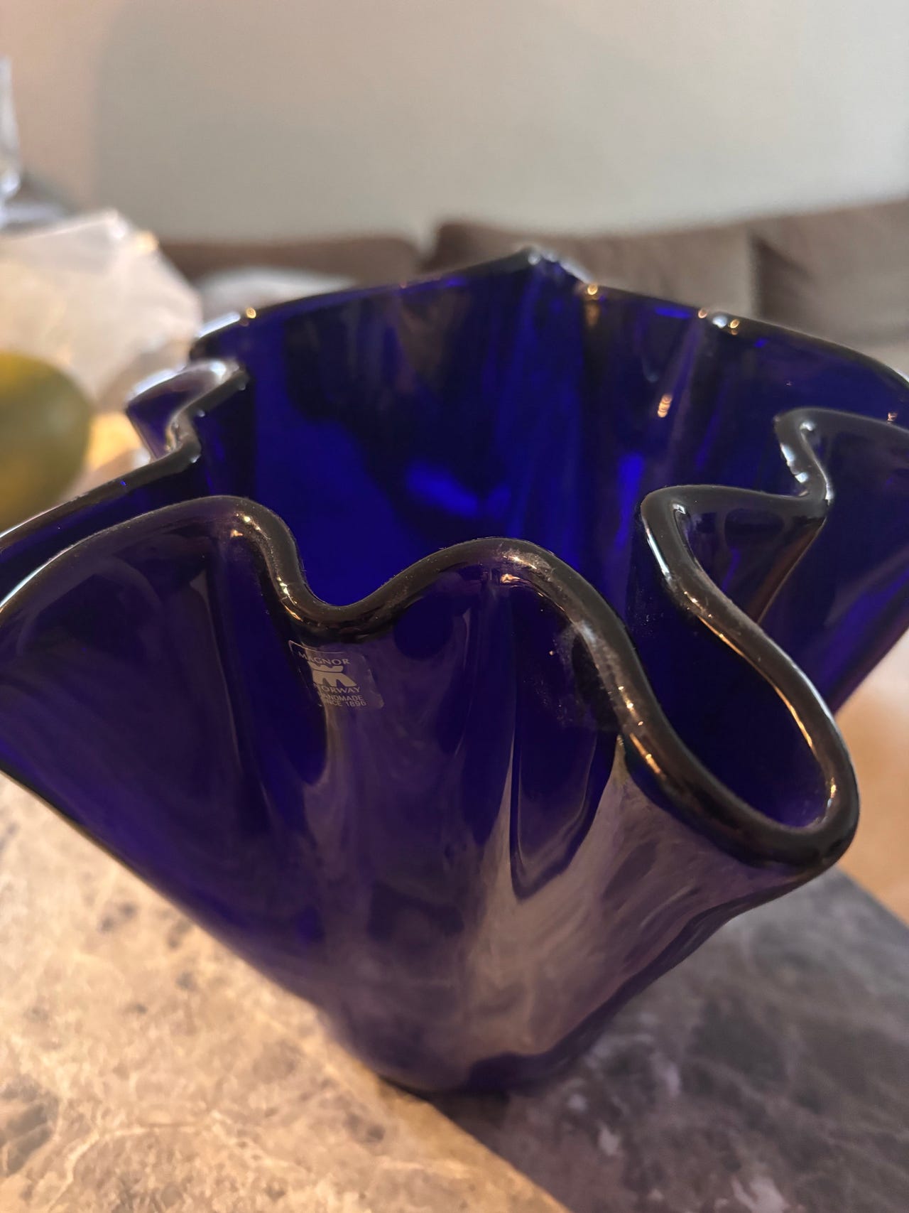 Magnor Glassverk Blå Glass Skål | FINN-torget