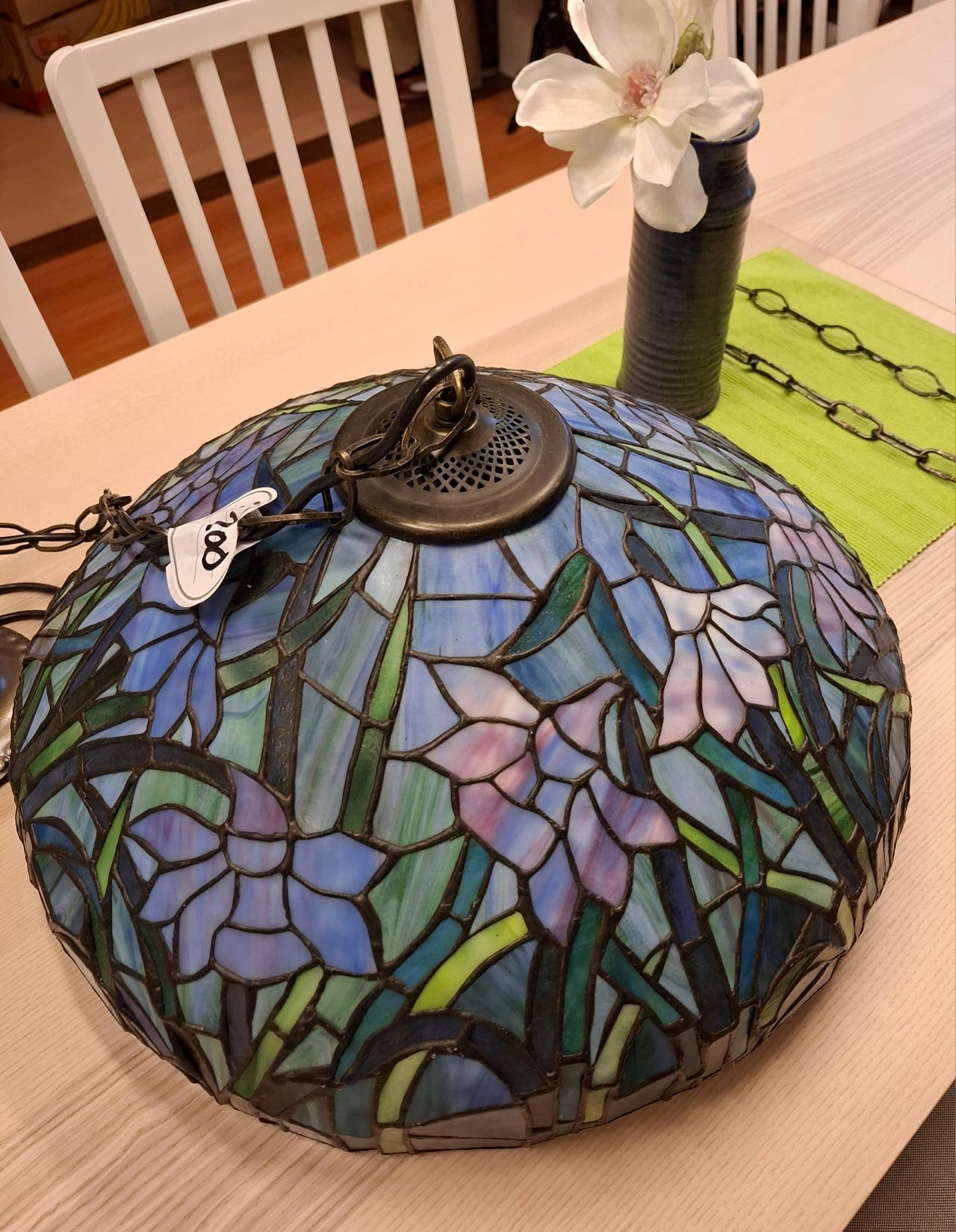Stor Tiffany taklampe glassmosaikk | FINN-torget