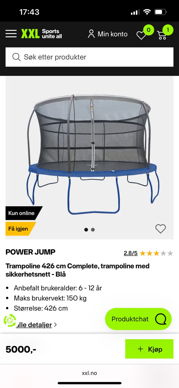 Stor trampoline gis bort | FINN-torget