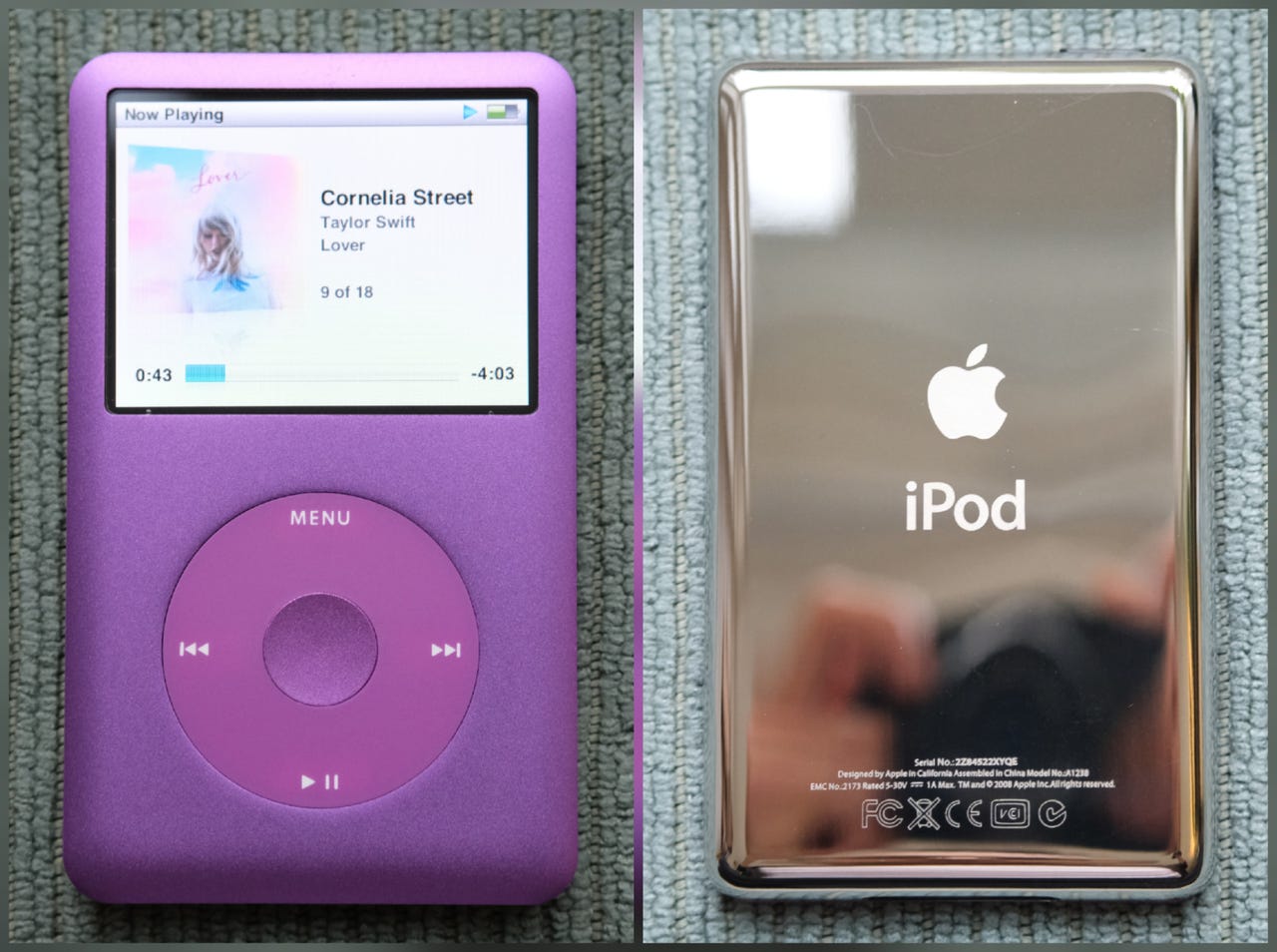iPod Classic, maxed out! 1TB, 3000mAh, purple front, better than new 🎵 ...