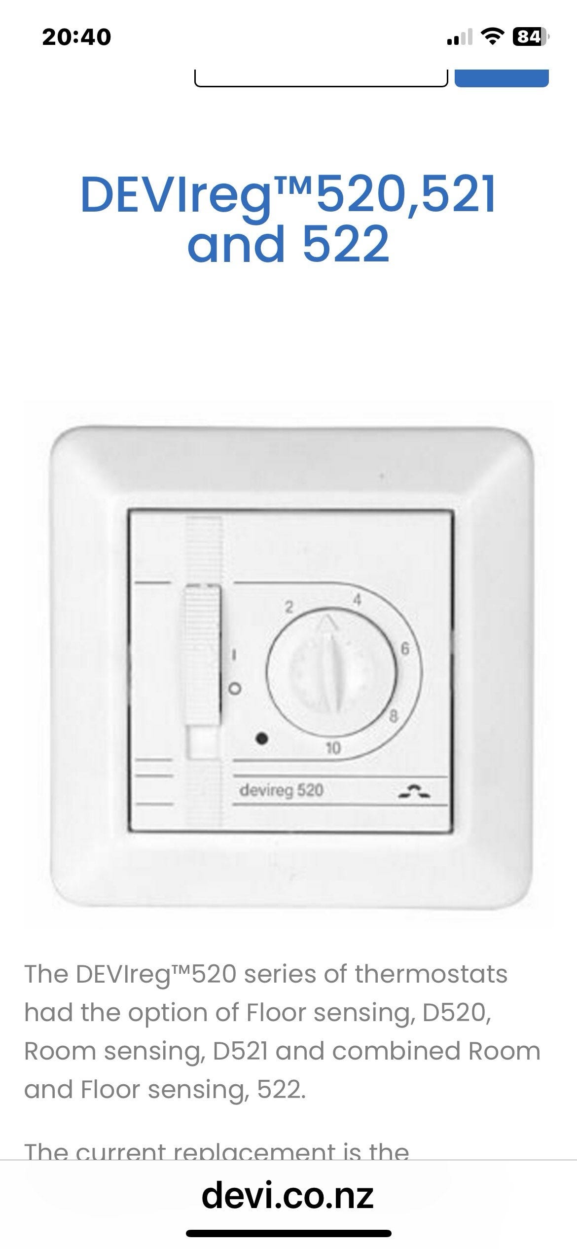 Devireg 520 Termostat Veggmontert Hvit | FINN-torget