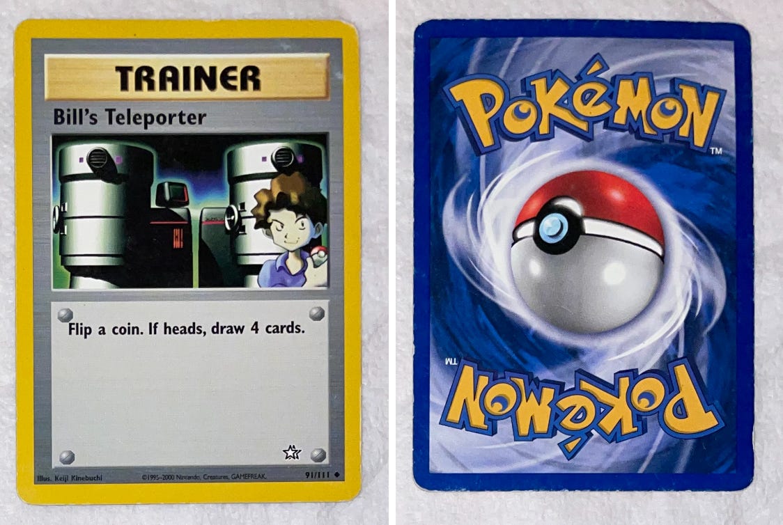 Bill’s Teleporter trainer pokemonkort fra Neo Genesis #91/111 uncommon ...
