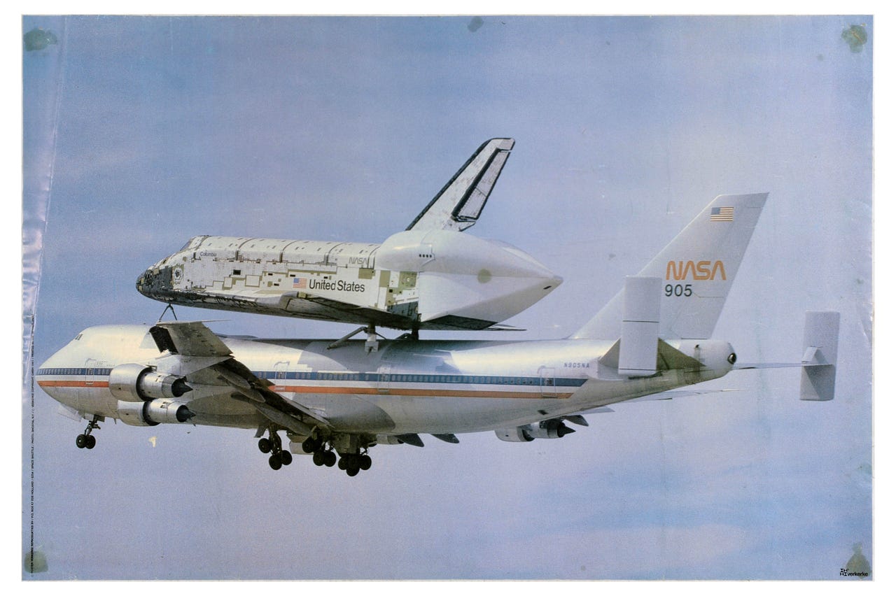 Original vintage space travel poster of Space Shuttle Columbia | FINN ...