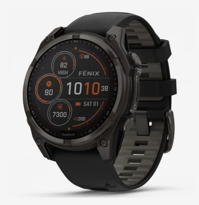 Garmin Fenix 8 SOLAR 47mm Sapphire Solar Carbon Gray DLC Titanium ...