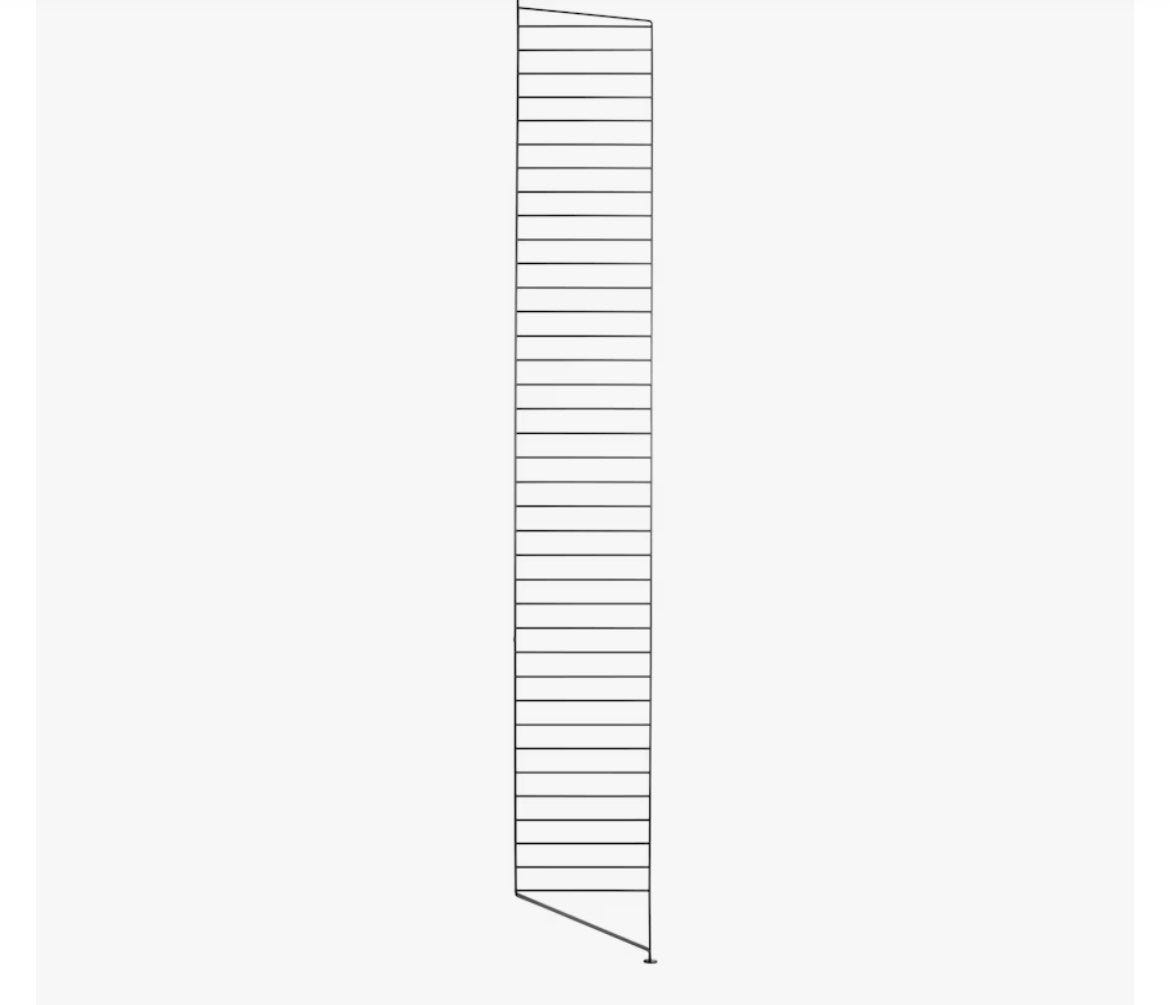 String hylle - to gavler i sort metall - 200 cm | FINN-torget